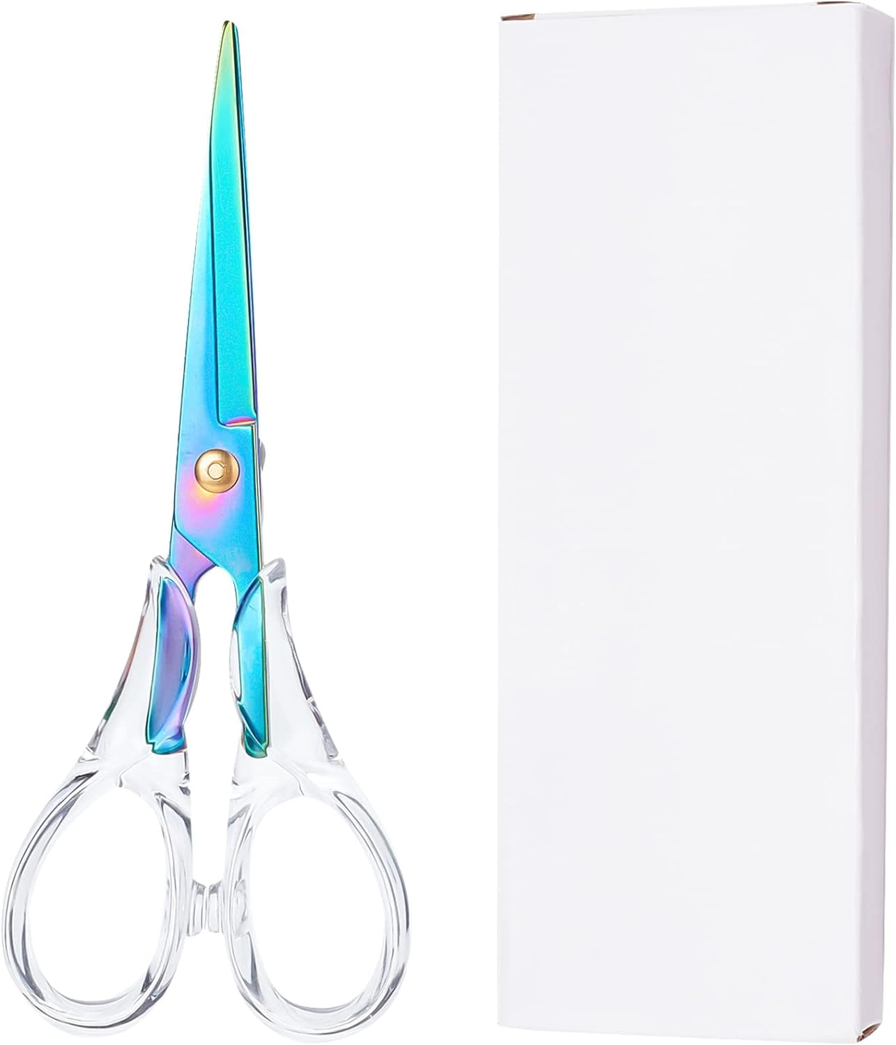 Stainless Steel Scissors with Acrylic Handle Rainbow Color 16x6.6x1 ...