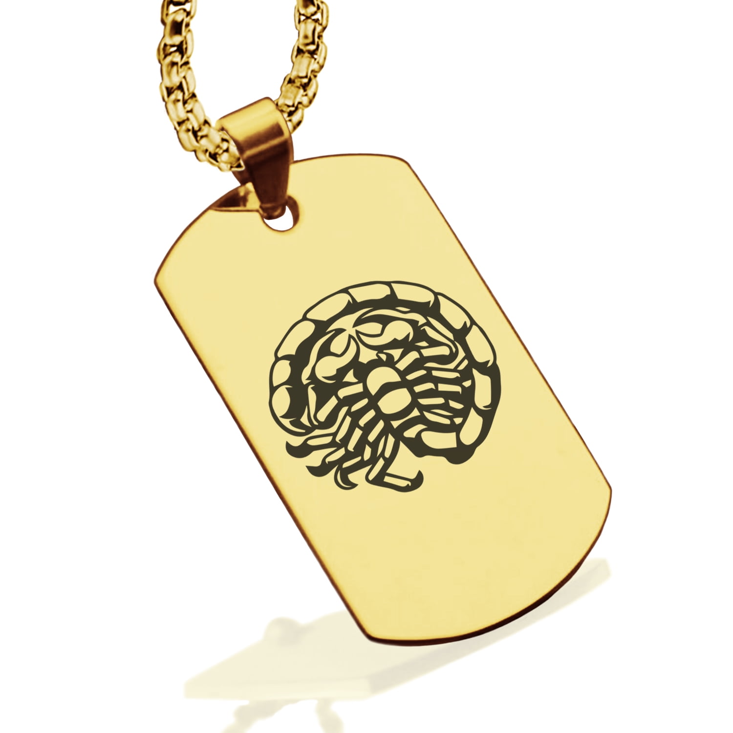 Stainless Steel Scorpio Zodiac (Scorpion) Dog Tag Pendant Necklace ...
