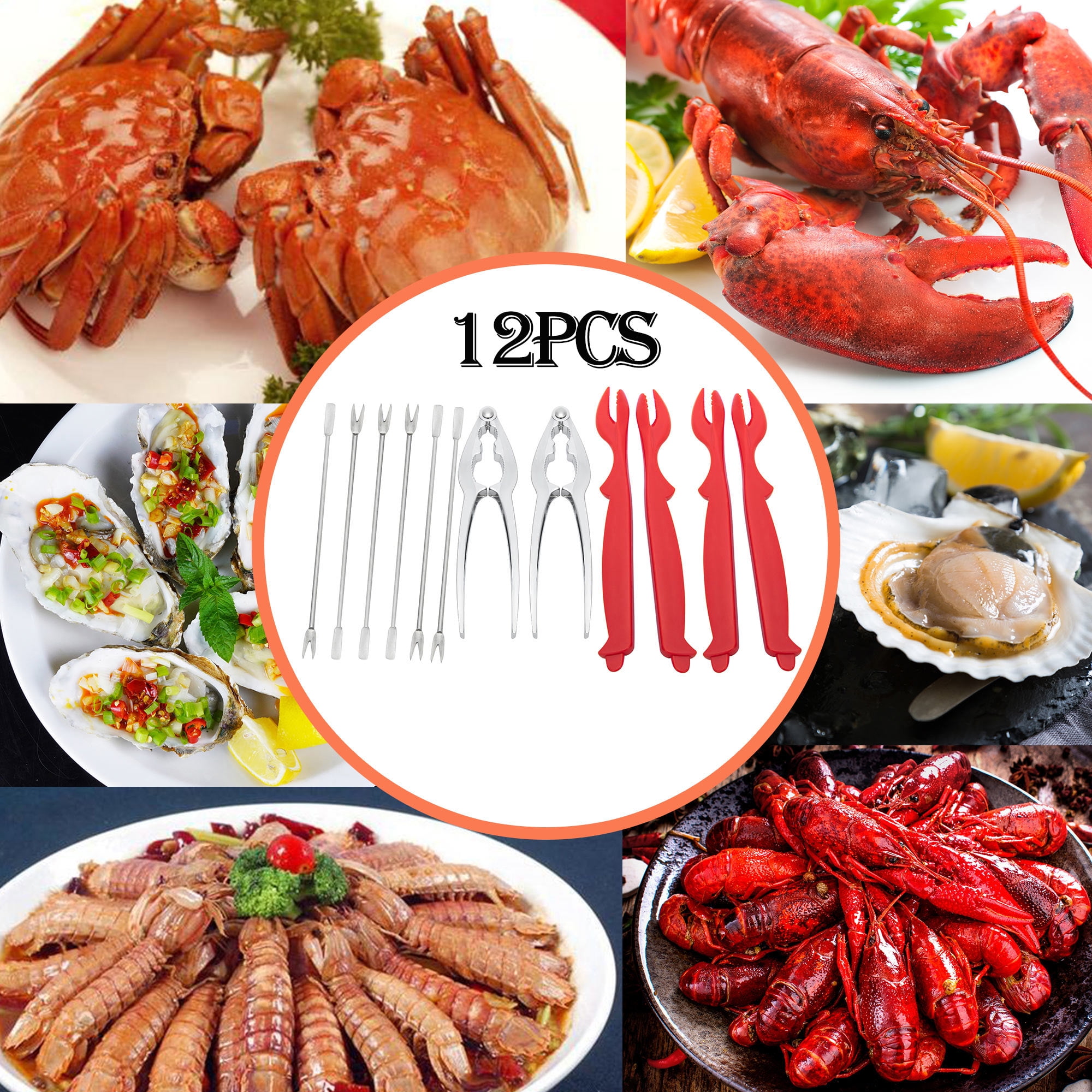 Stainless Steel Seafood Cracker, Lobster Crab Cracker Shell Claw ...