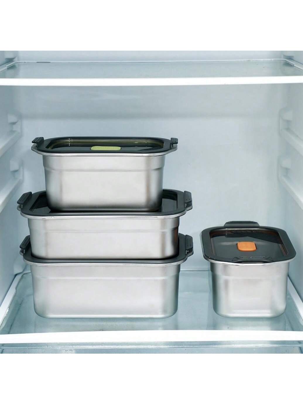 Stainless Steel Sealed Food Storage Box With Lid, Reusable And Portable ...