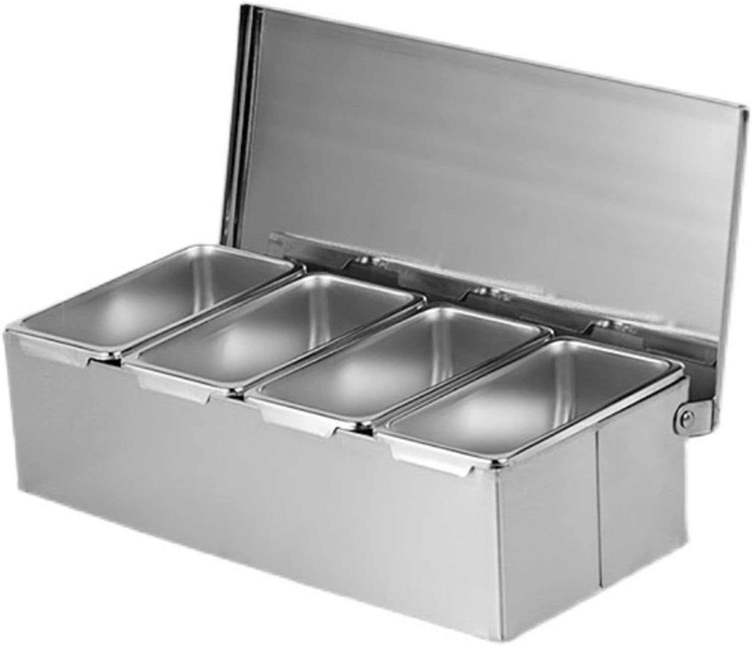 Stainless Steel Seasoning Box, 4 Compartment Trays Large Capacity ...