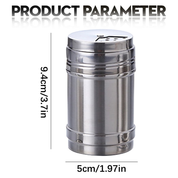 Stainless Steel Seasoning Jar with Rotating Lid, Salt Sugar Pepper ...