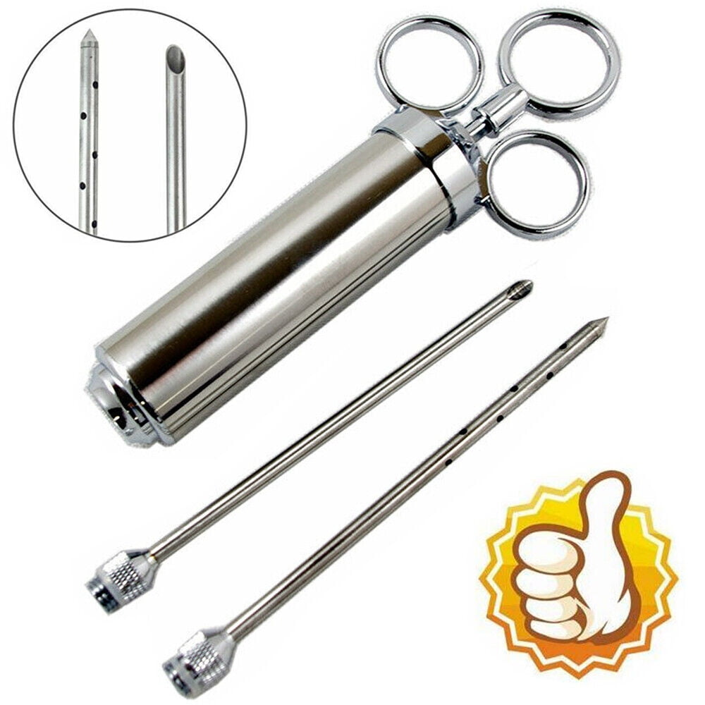 Stainless Steel Seasoning Marinade Injector Gun Flavor Needle Meat BBQ ...