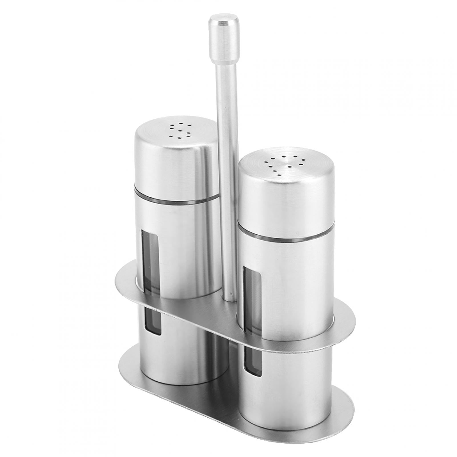 Stainless Steel Seasoning Spice Condiment Bottle Organizer Jar Canister ...