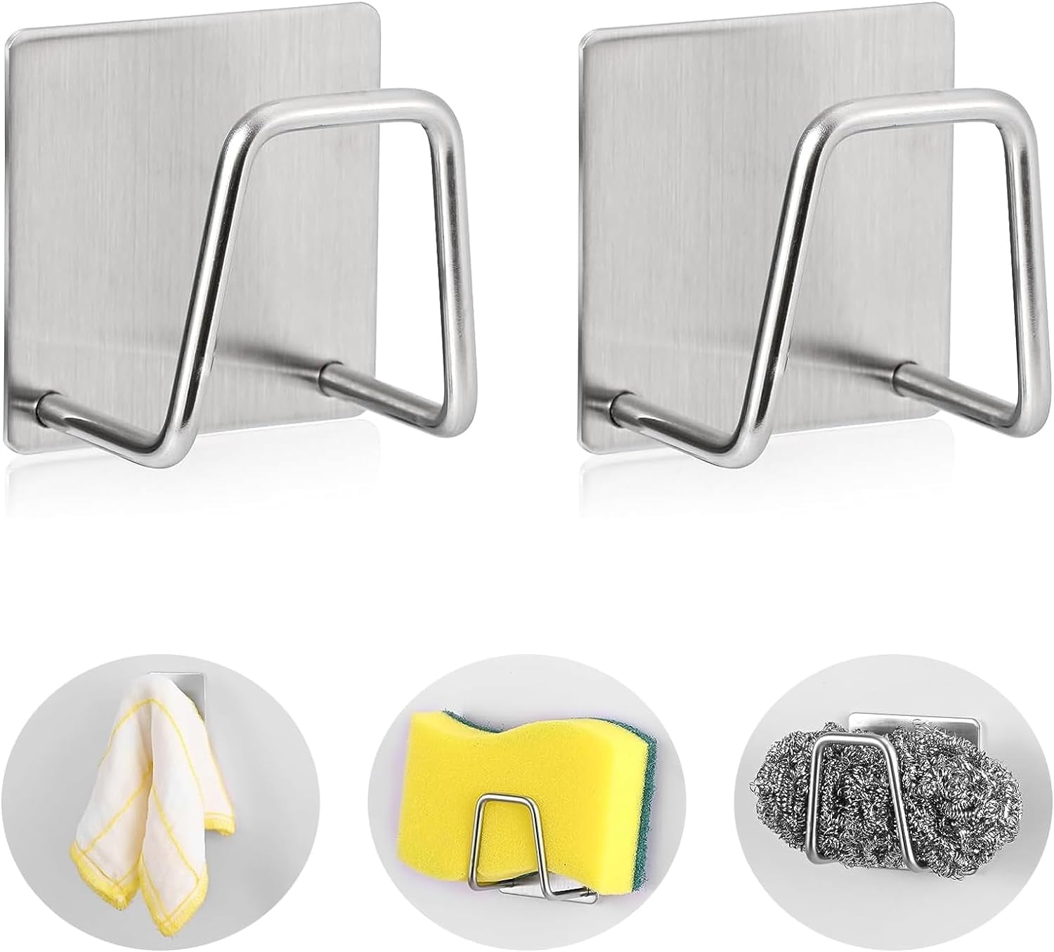 Stainless Steel Self Adhesive Sponge Holder for Kitchen Sink Waterproof ...