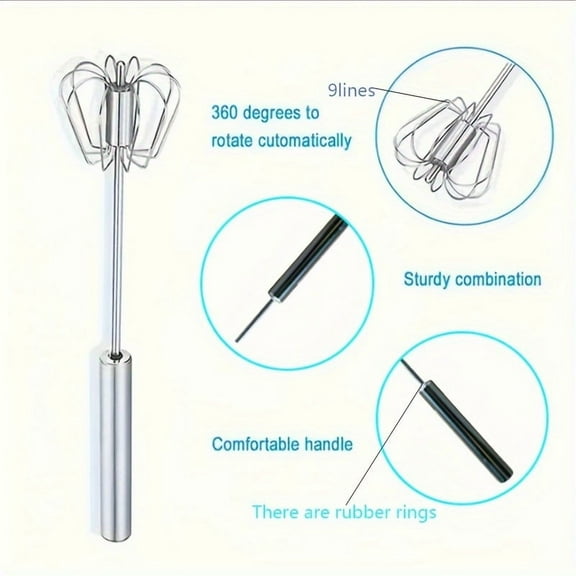 Blaxill Stainless Steel Semi-Automatic Rotary Whisk | Manual Press ...
