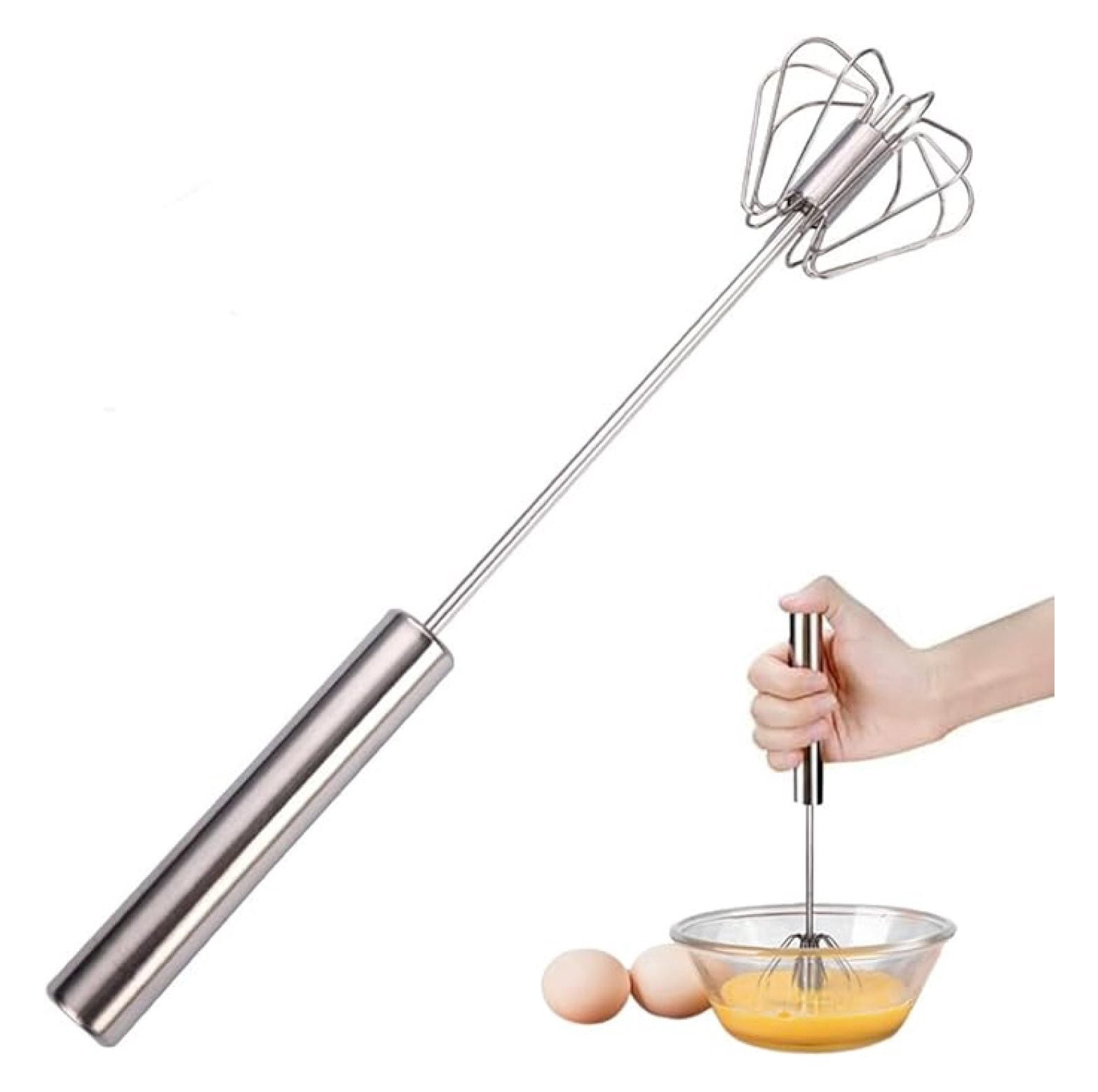 Stainless Steel Semi-Automatic Whisk, Hand Push Mixer Stirrer Tool ...