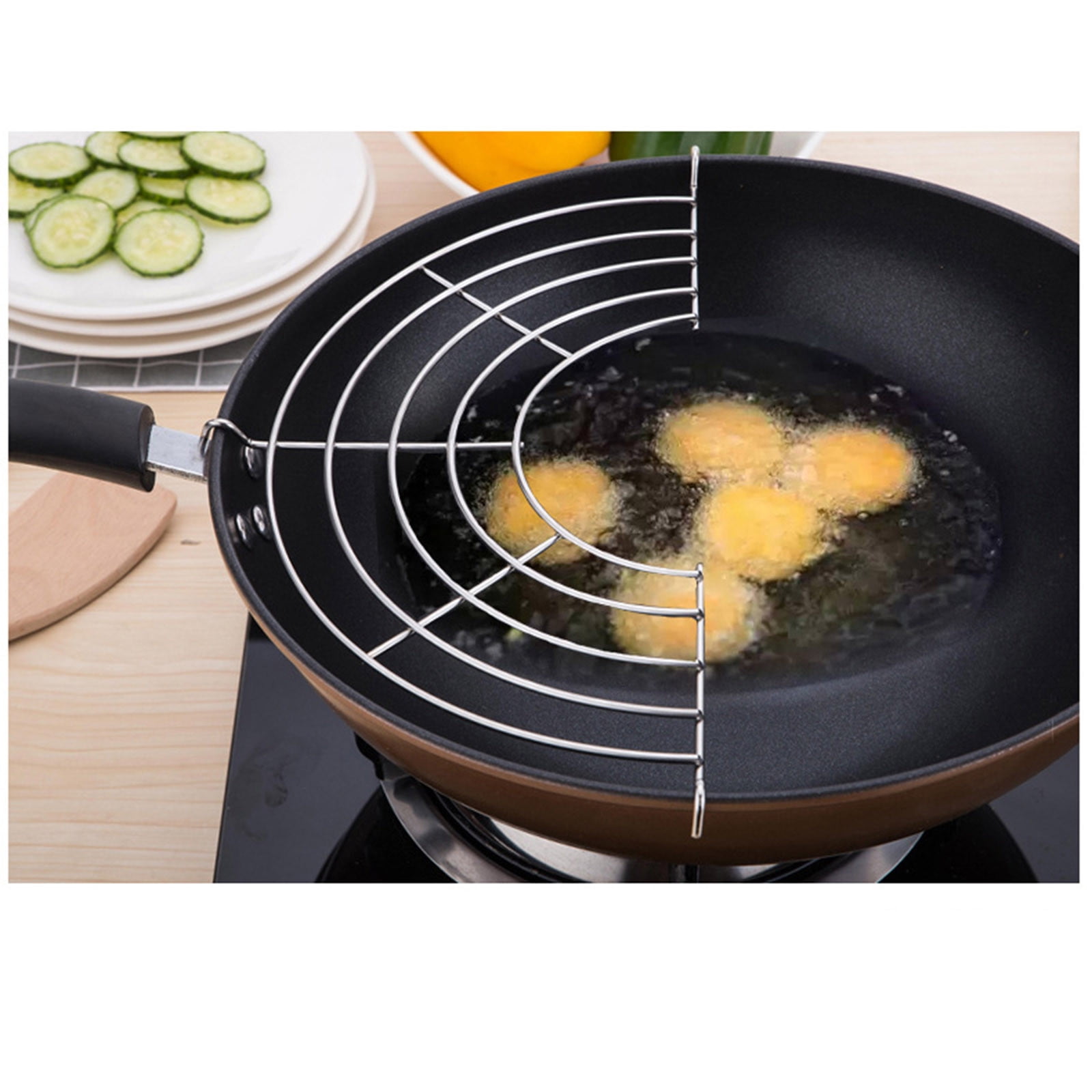 Stainless Steel Semi-Circular Oil Draining Rack | Connects to Steaming ...