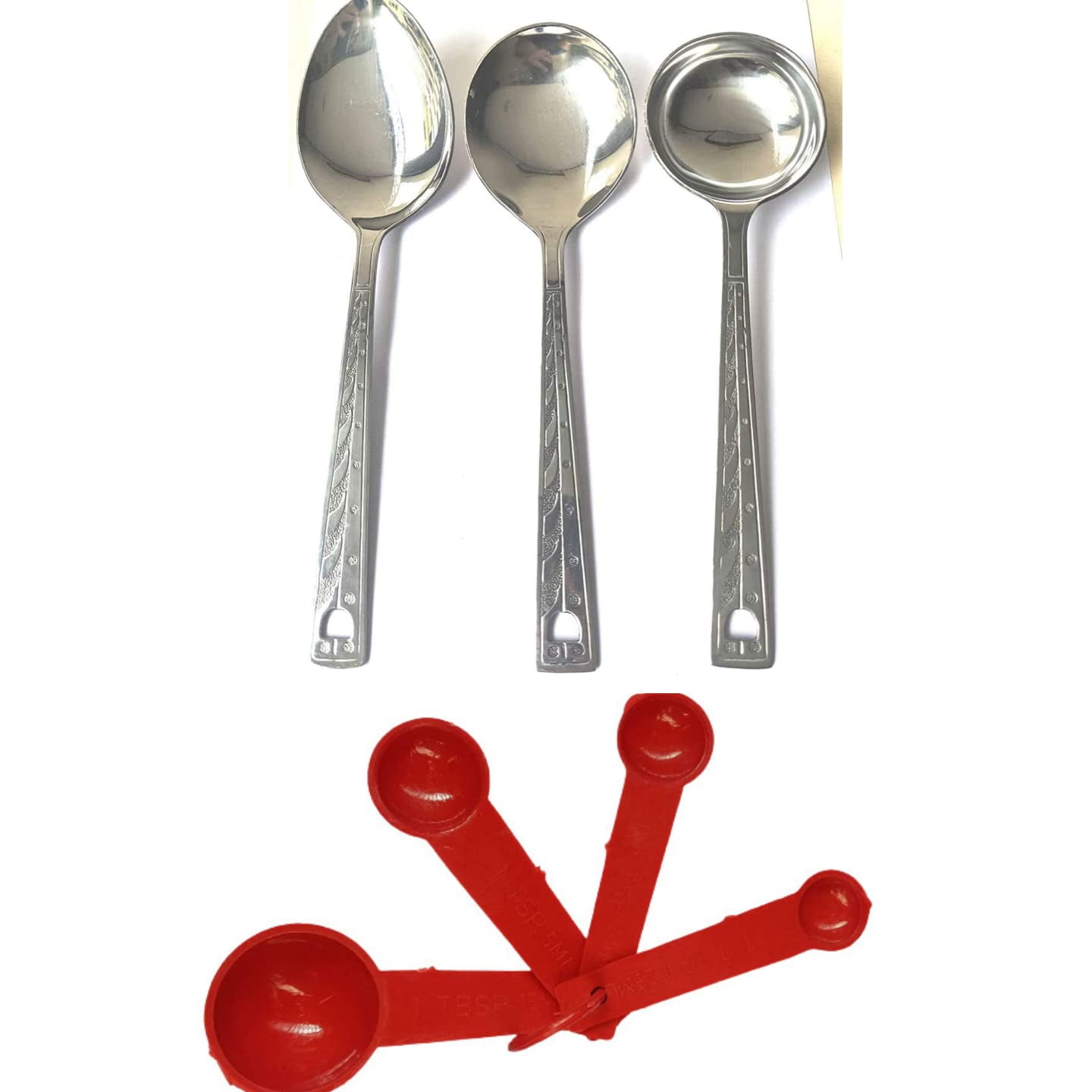 Stainless Steel Serving and Cooking Spoon Set | Spoon Combo Ladle Set ...