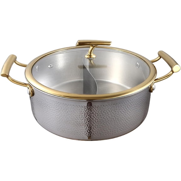 Stainless Steel Hot Pot, Dual Sided Hot Pot Two-Flavor Soup Pot Shabu ...