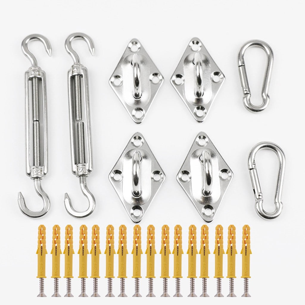 Stainless Steel Shade Sail Hardware Kit - 316 Grade Turnbuckles, Pad ...