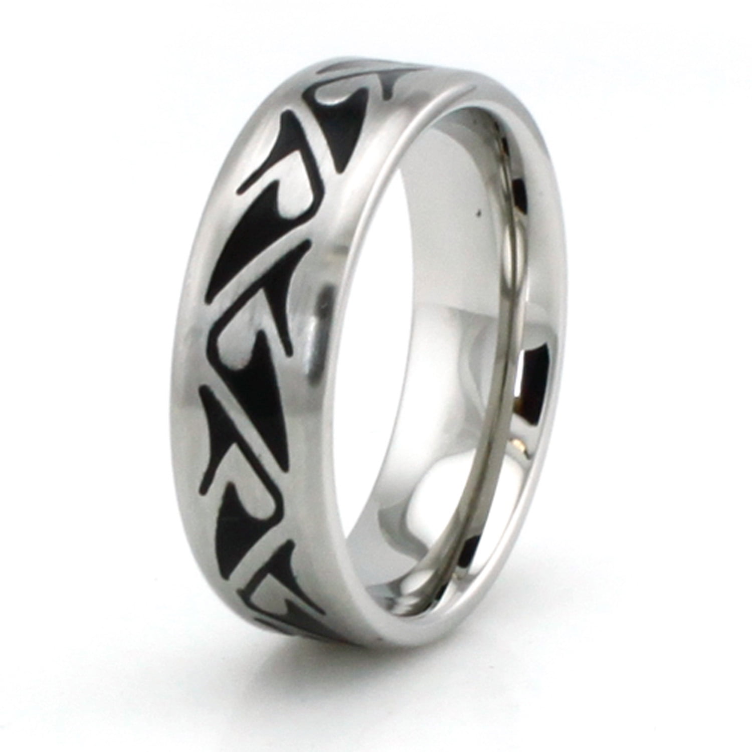 Tioneer Stainless Steel Shark Fin Style Wedding Band Ring - Walmart.com