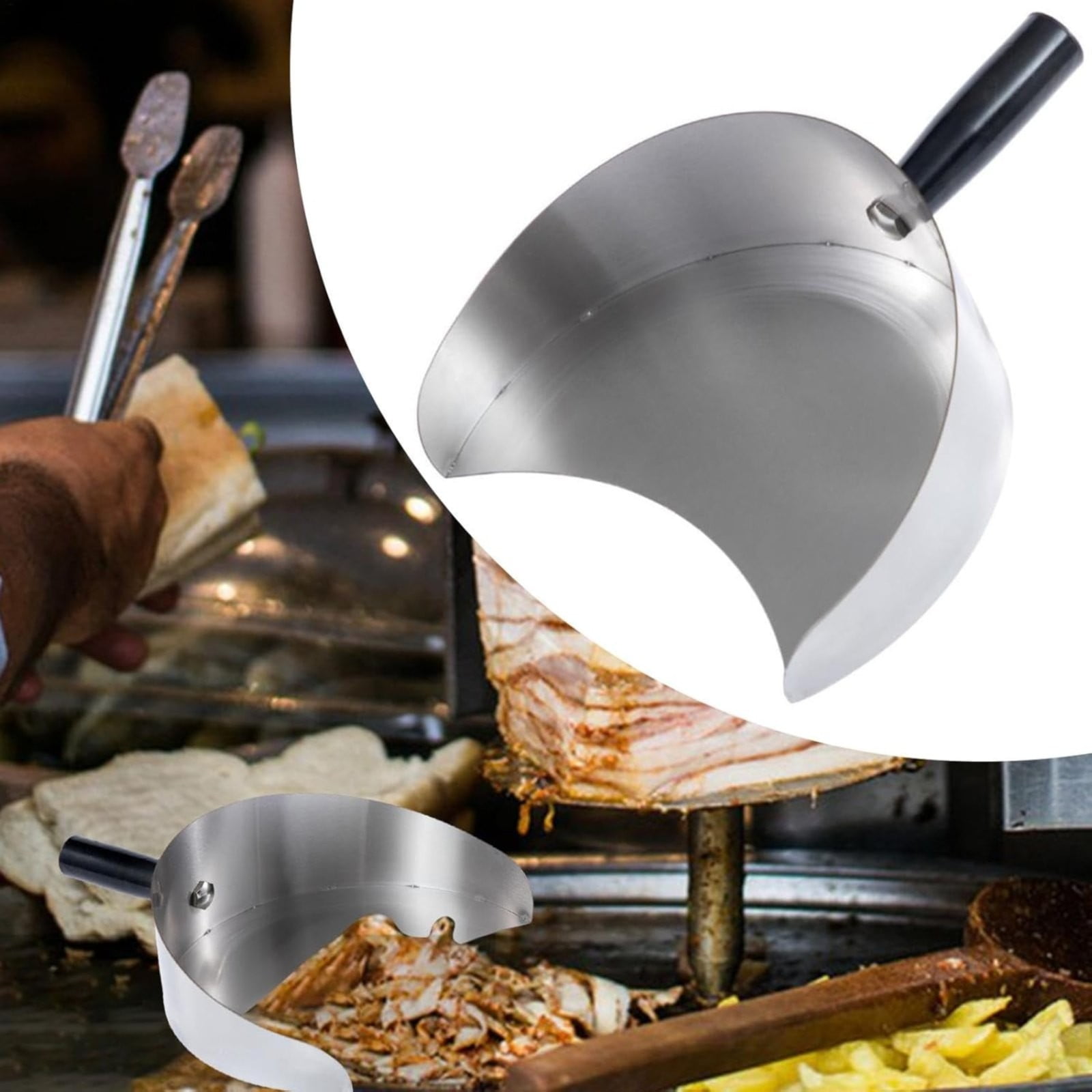 Stainless Steel Shawarma Tool, Handheld Meat Catcher Pan for Shawarma ...