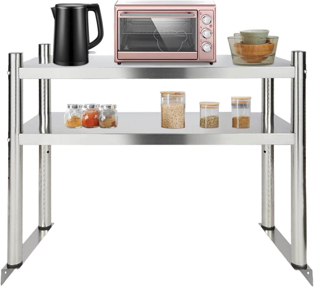 Stainless Steel Shelf 12”x 30”Double Tier Stainless Steel Overshelf 2 ...