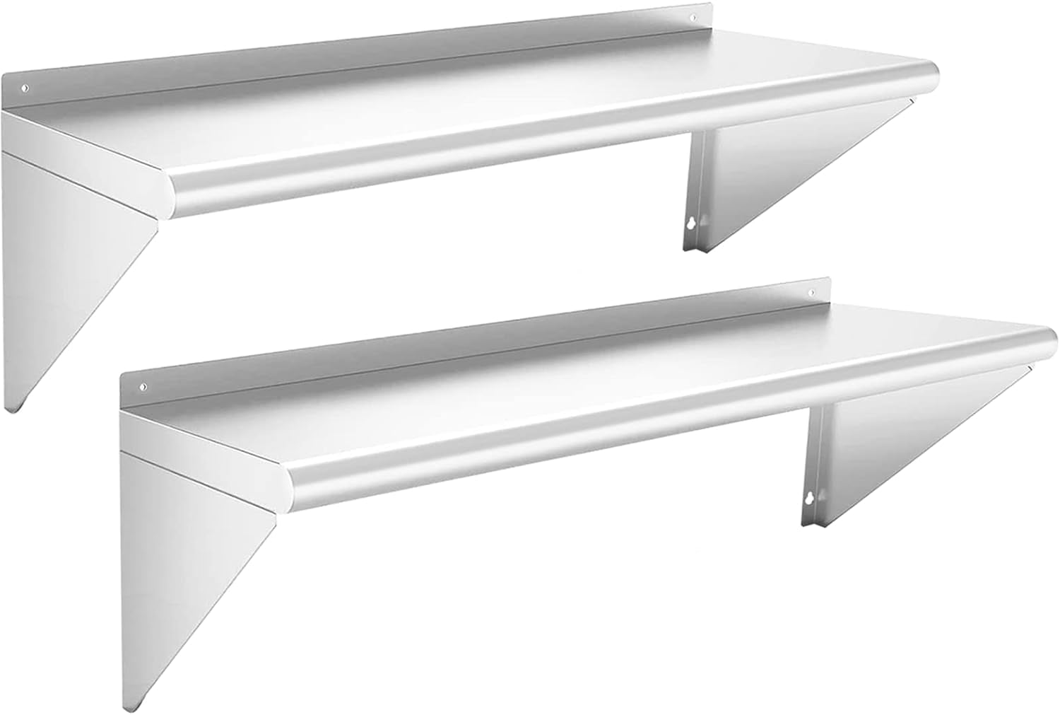 Stainless Steel Shelf 12" x 48" - 2 Pack 350 lb Wall Mounted Commercial ...