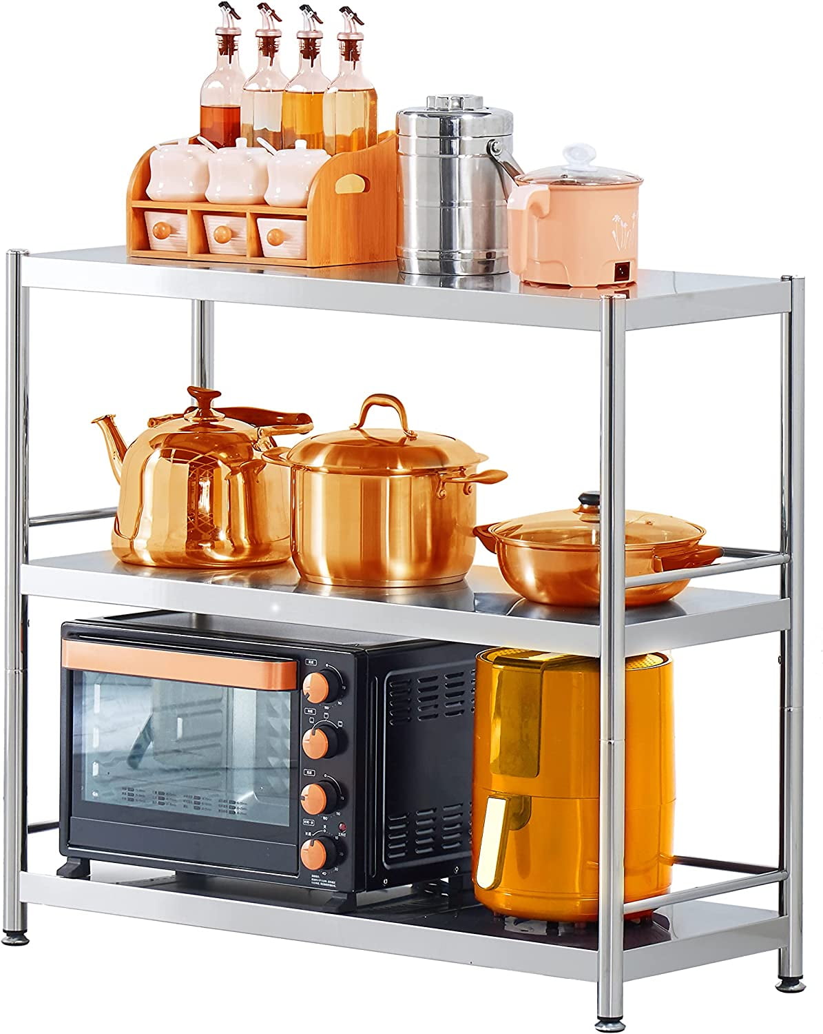 Stainless Steel Shelves 3 Tier Storage Shelves for Kitchen Garage ...