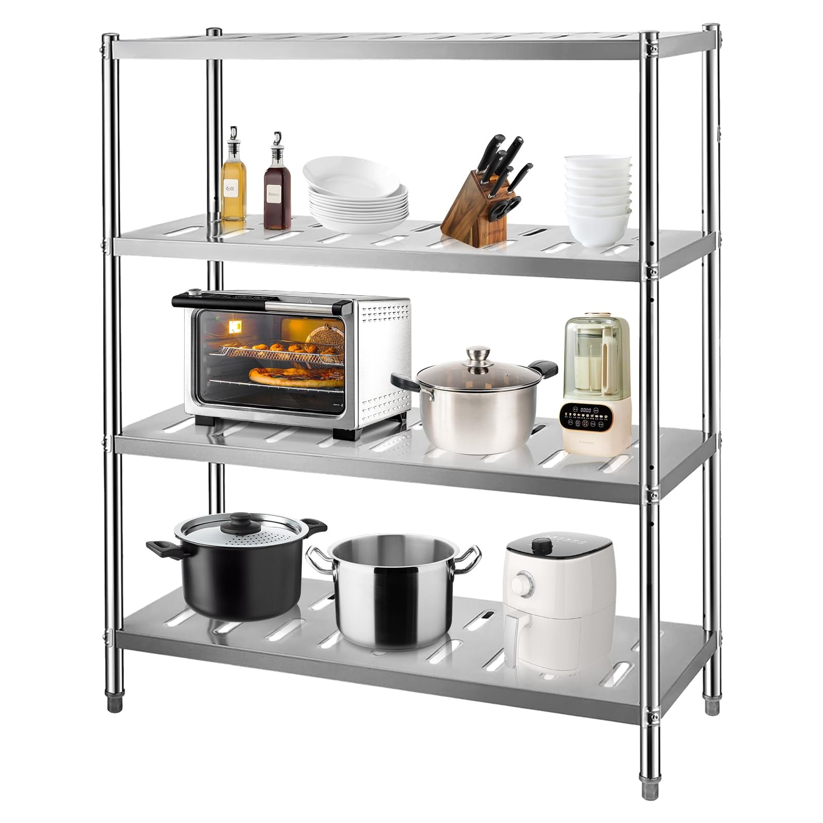 Stainless Steel Shelves,Storage Shelf 5-Tier Heavy Duty Adjustable ...