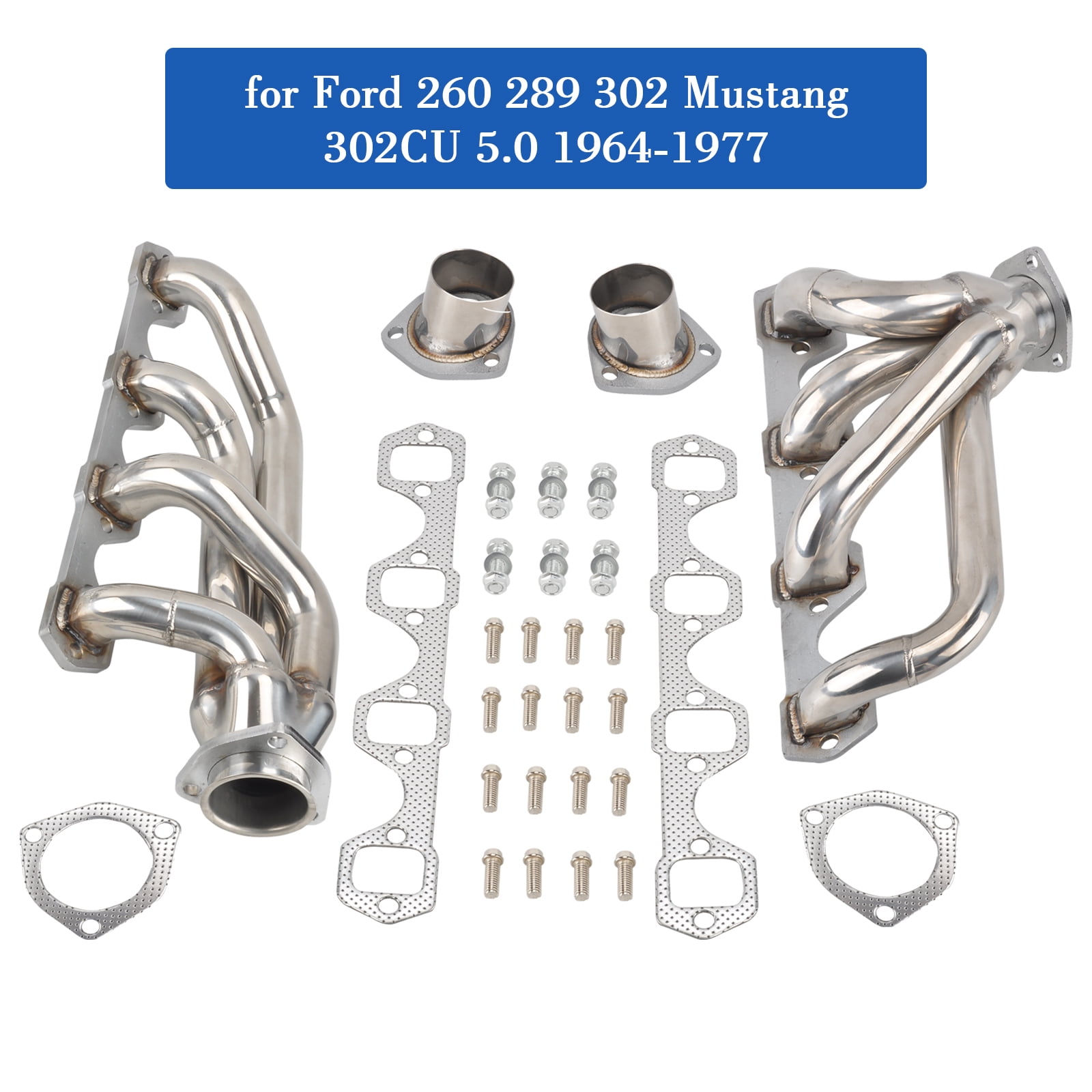 Stainless Steel Shorty Manifold Headers for 1964-1977 Ford 260 289 302 ...