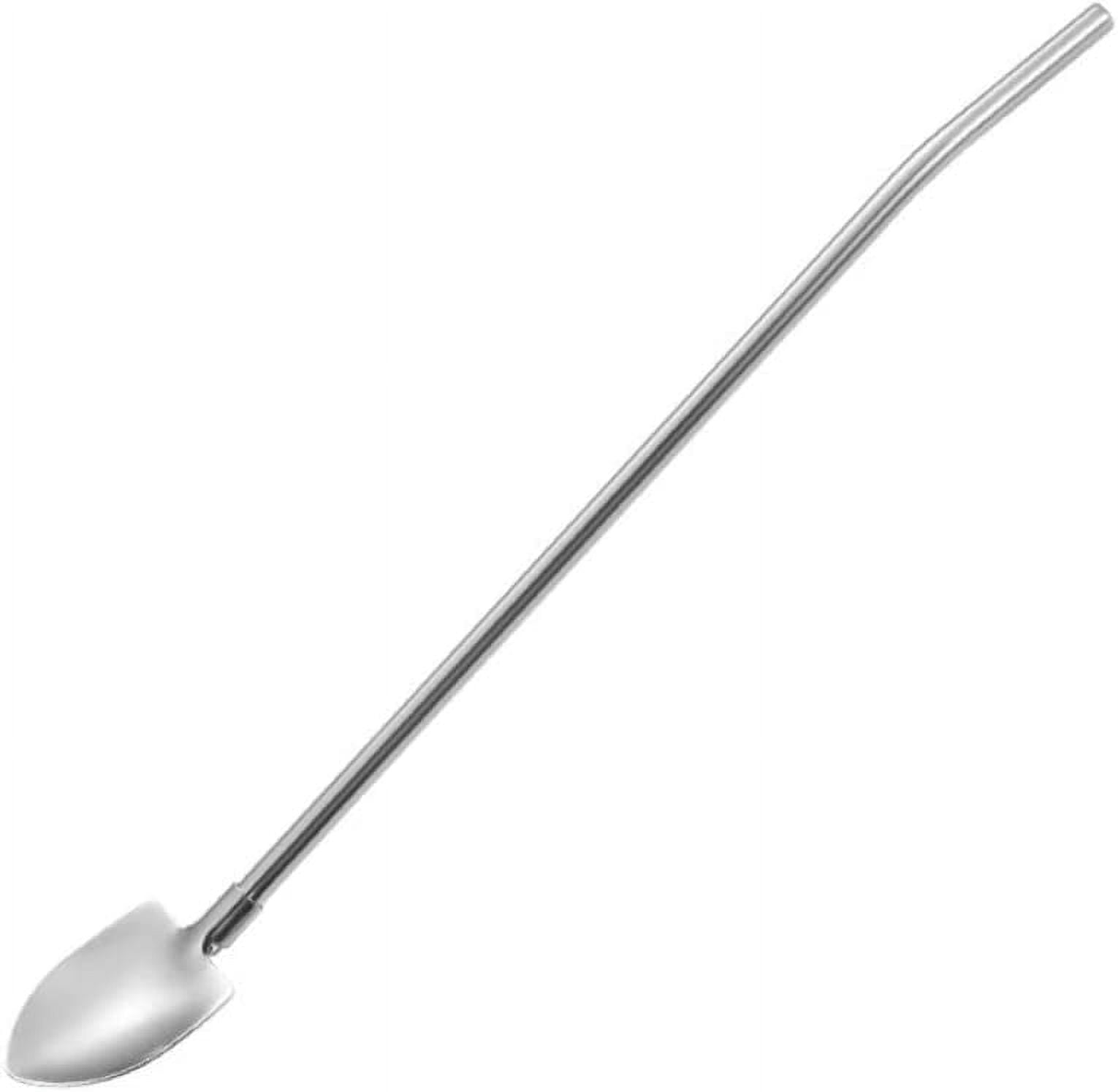 Stainless Steel Shovel Shape Straw Spoons, 2-in-1 Drinking Straws ...