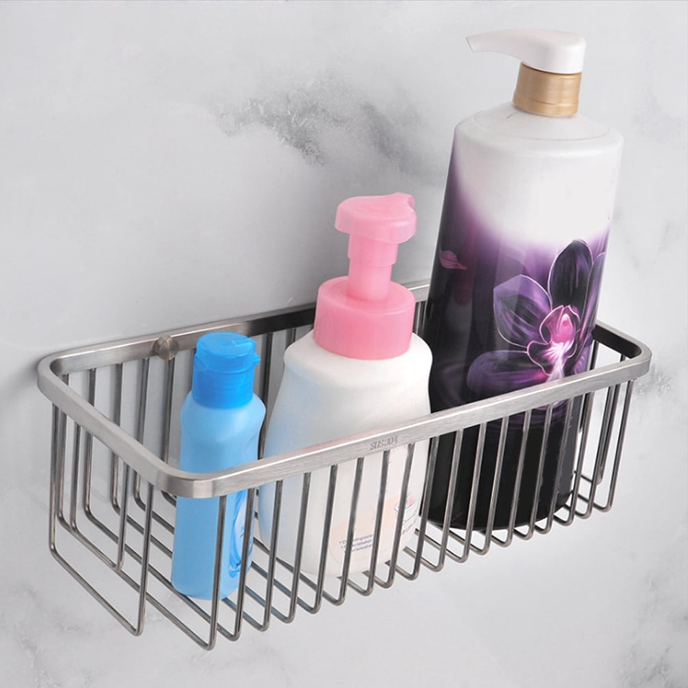 Stainless Steel Shower Basket Wall Mounted Shower Shelf Toiletries ...
