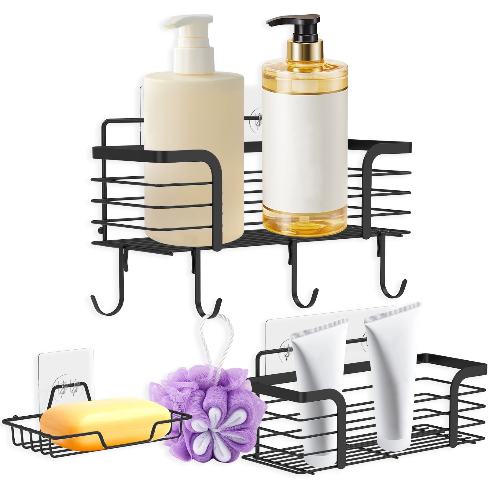 Stainless Steel Shower Caddy No Drilling Self Adhesive Bathroom ...