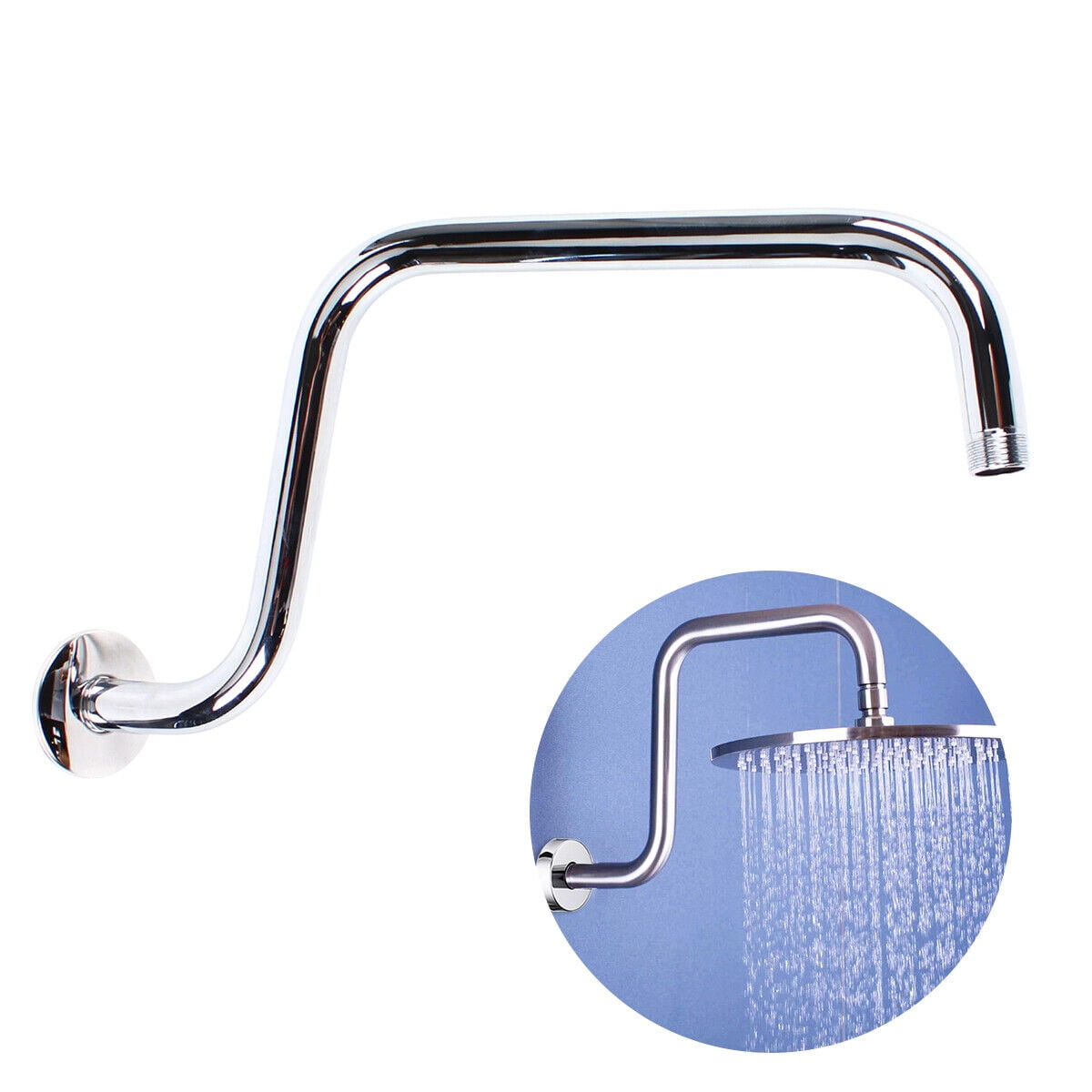 Stainless Steel Shower Head Extension Arm with Flange"S" Shaped Shower ...