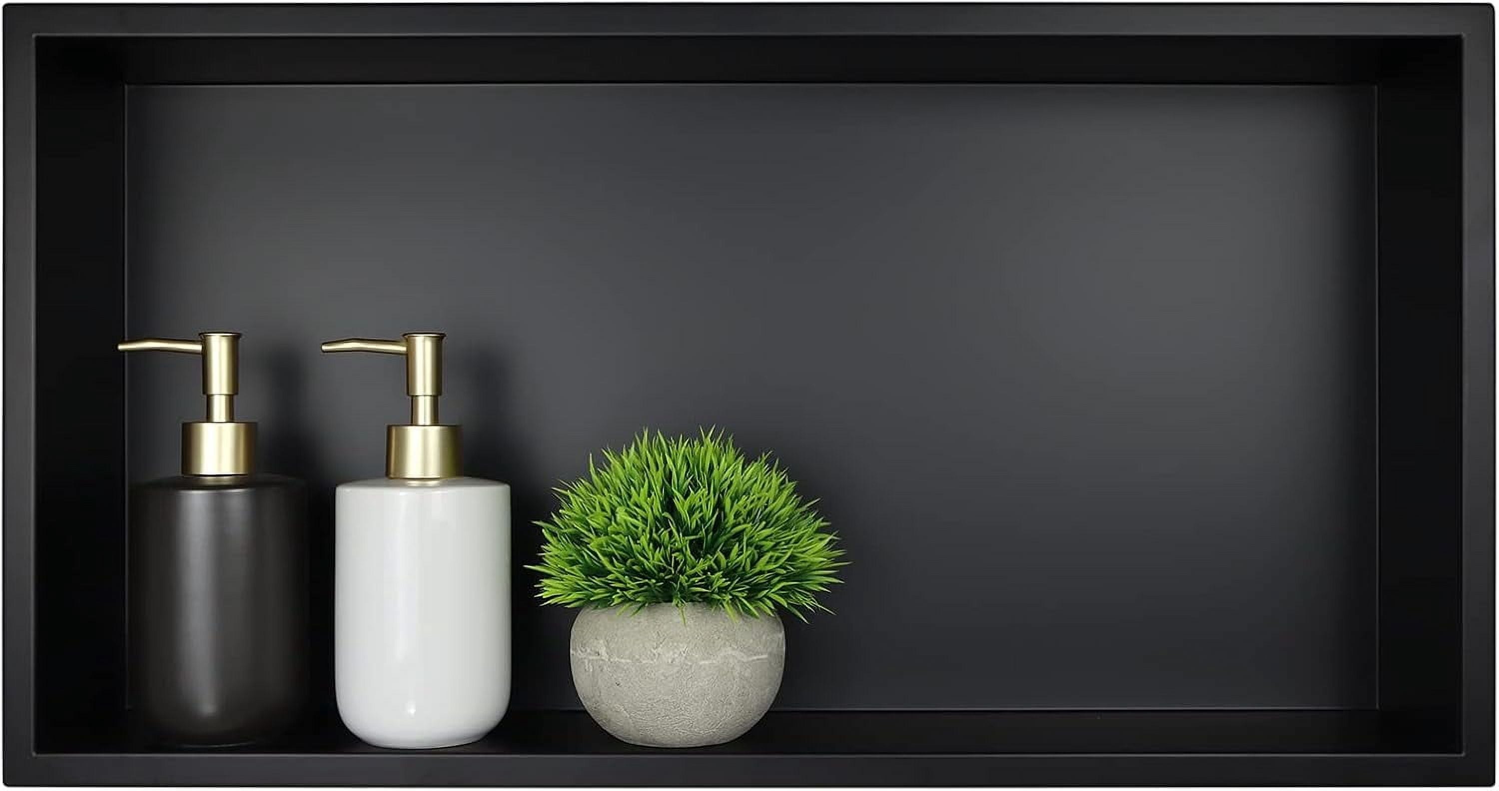 Stainless Steel Shower Niche ; X ; Gold No Tile Needed Niche Shower ...