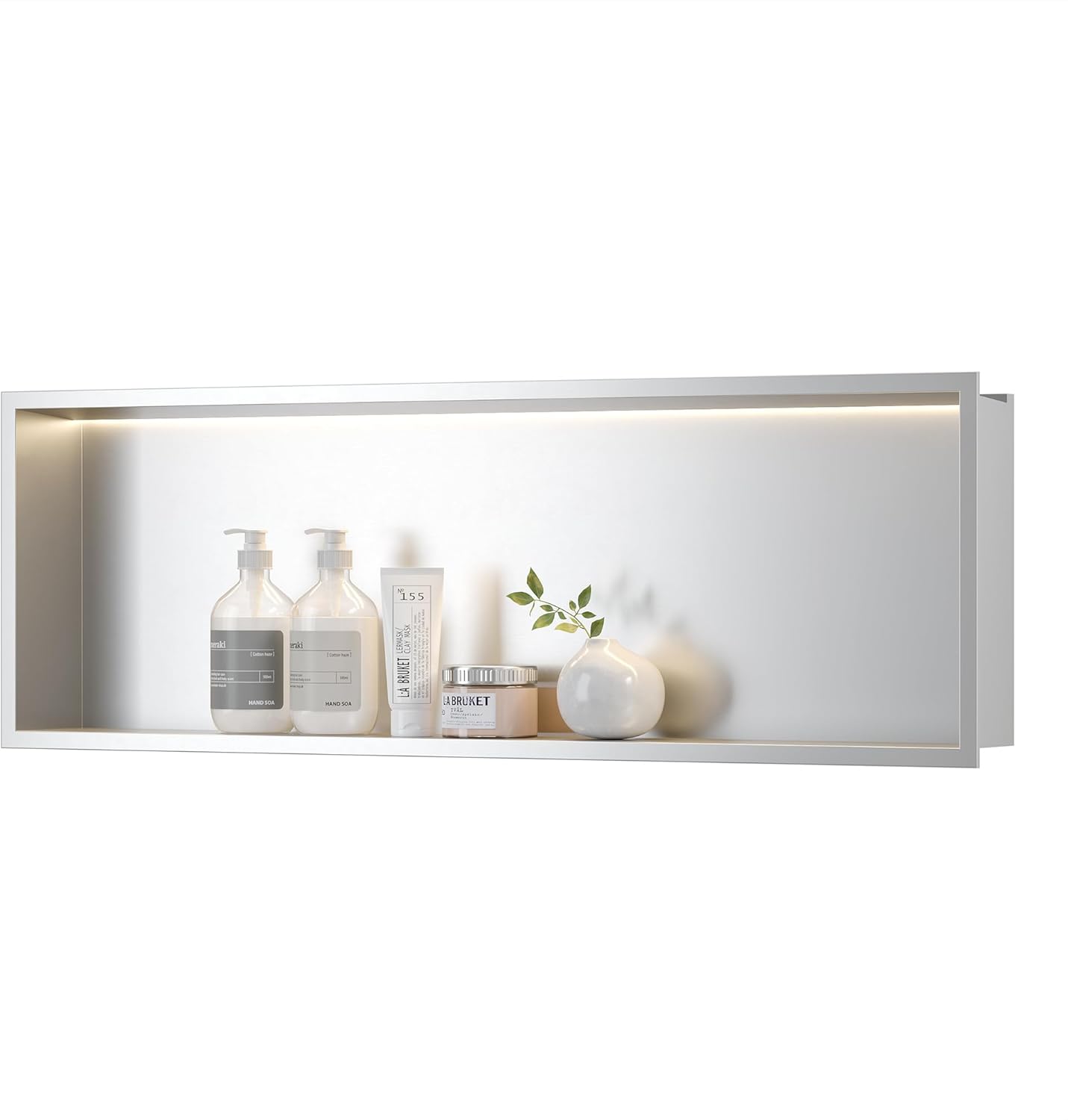 Stainless Steel Shower Niche 36" X 12", No Tile Needed Wall Niche with ...