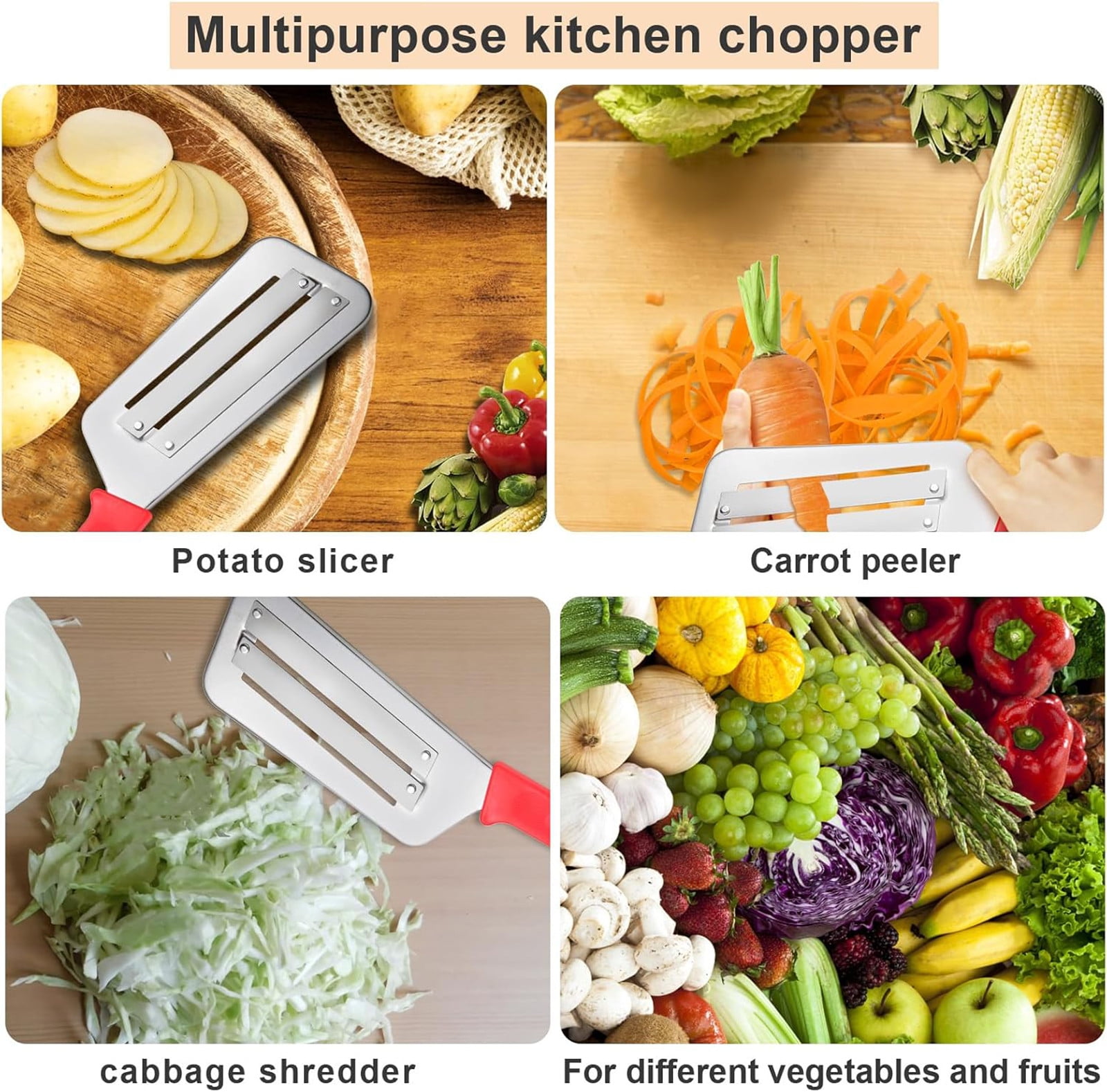 Stainless Steel Shredder Knife, 2025 Upgraded Cabbage Shredder, Dual ...