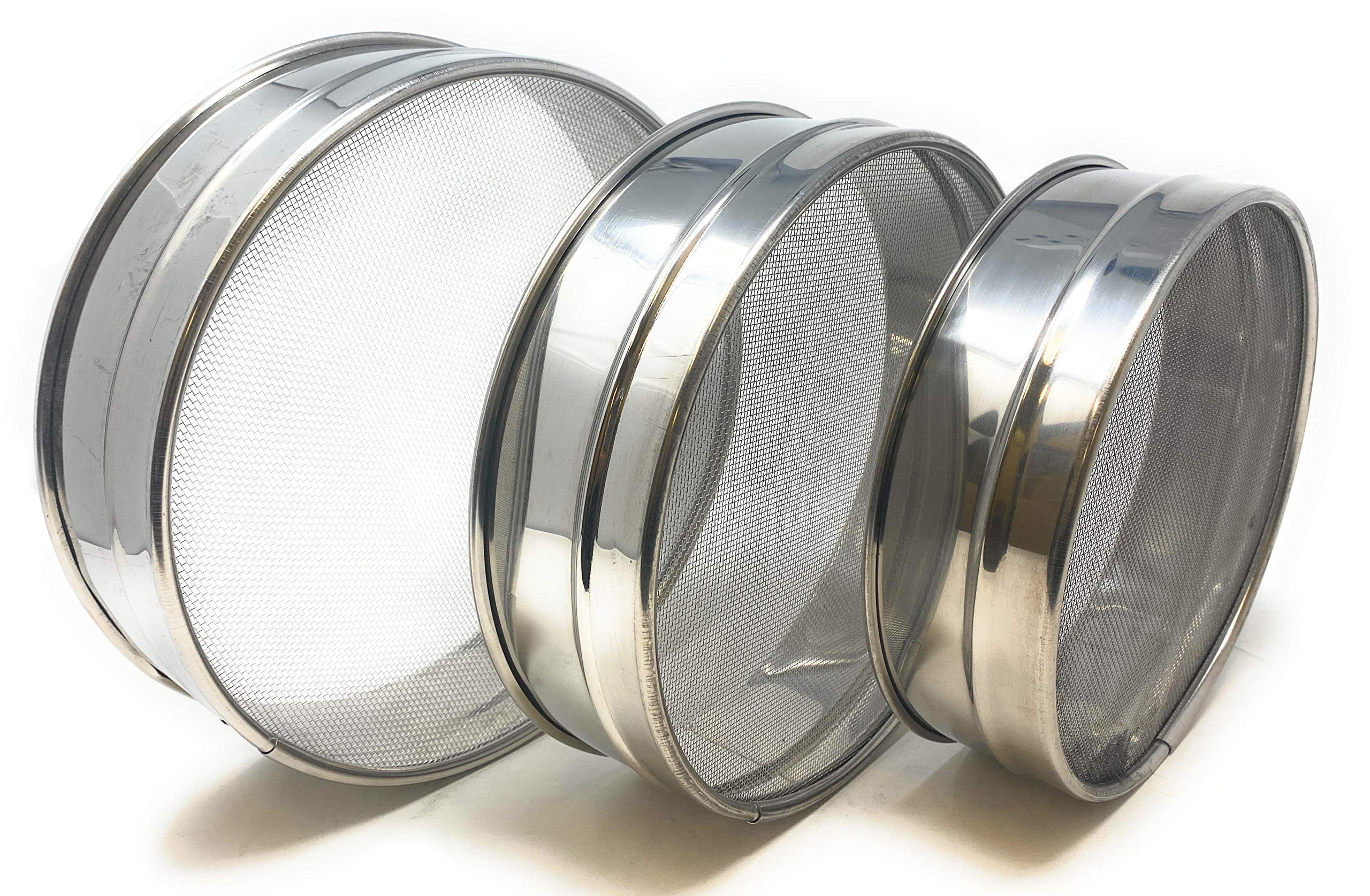 Stainless Steel Sieve ~ Set of 3 ~ for Flours, Seeds, Beans & Lentils ...