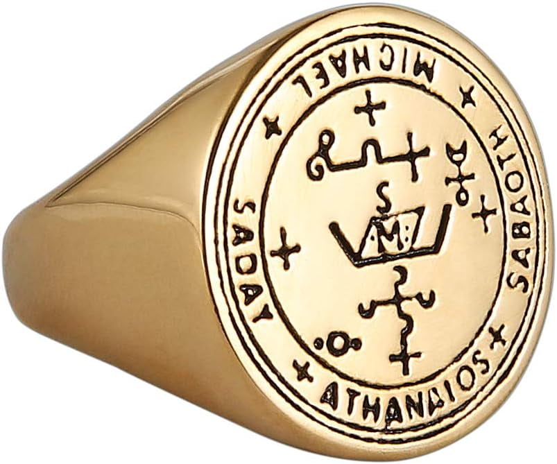Stainless Steel Sigil Of Guardian Archangel Michael Talisman Ring ...