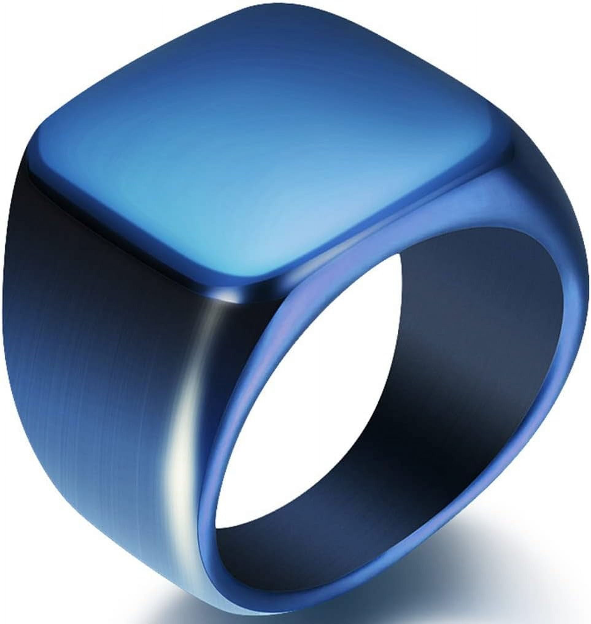 Stainless Steel Signet Ring Black Silver Gold Classical Cocktail ...
