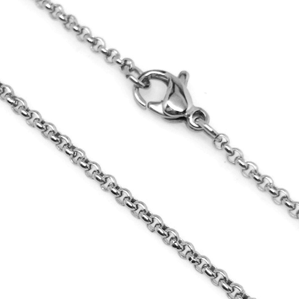Stainless Steel Silver 2mm Round Link Necklace Chain - 18 Inch ...