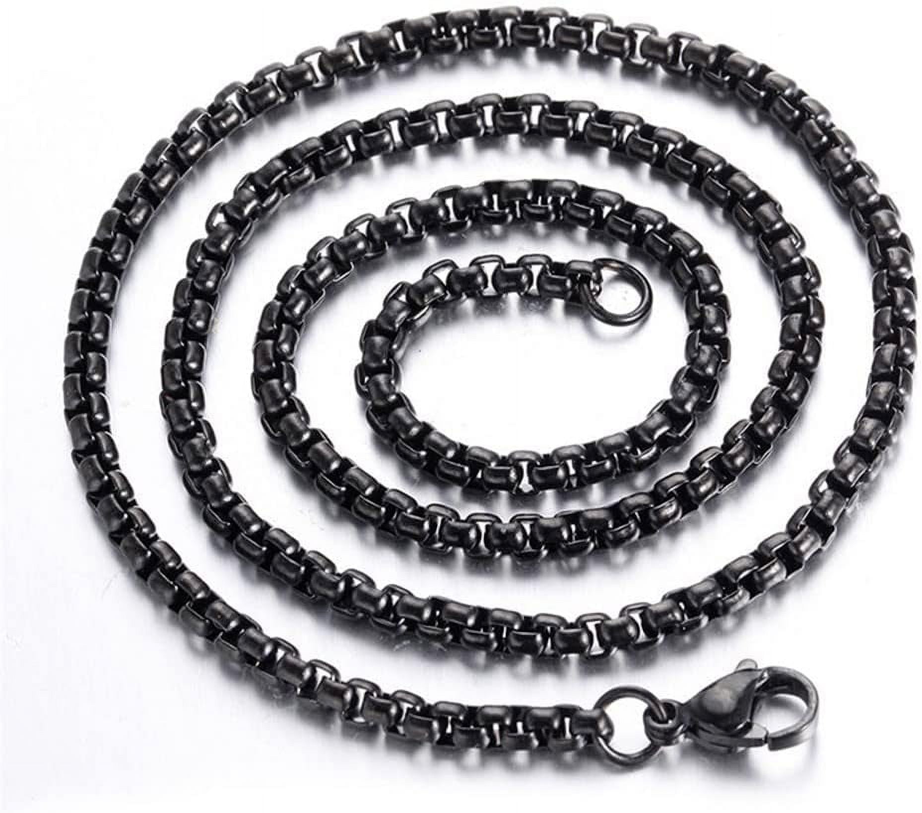 Stainless Steel Silver Chain Necklace Cuban Link Curb Cable Rope Box ...