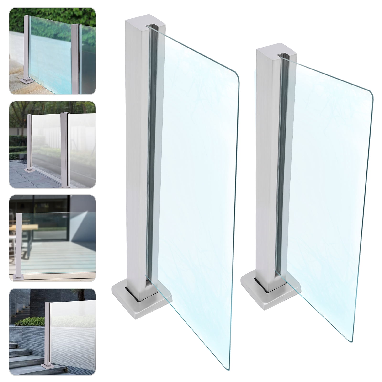 Stainless Steel Silver Glass Railing Corner Post Glass Railing Post ...