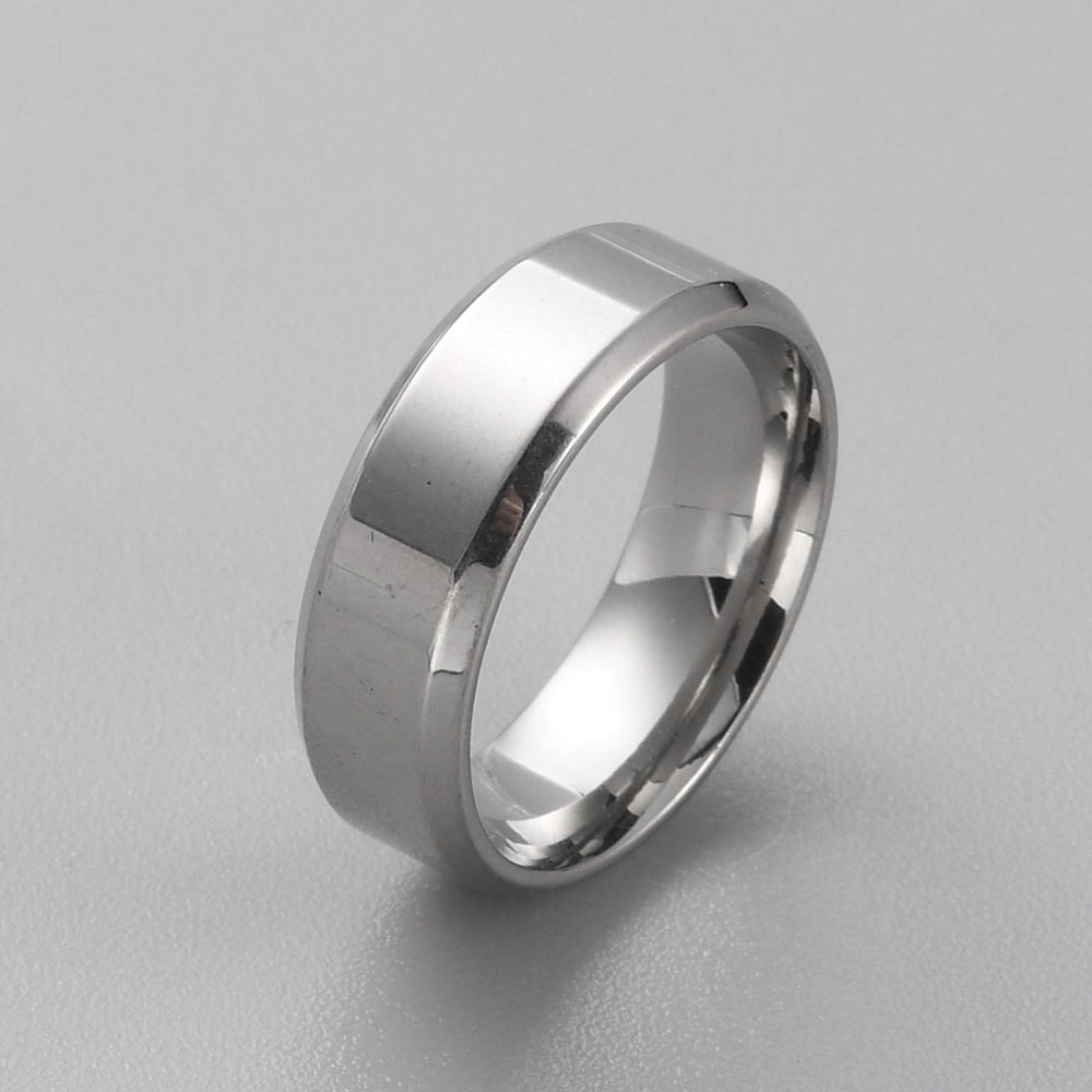Stainless Steel Simple Plain Band Ring for Women Stainless Steel Color ...
