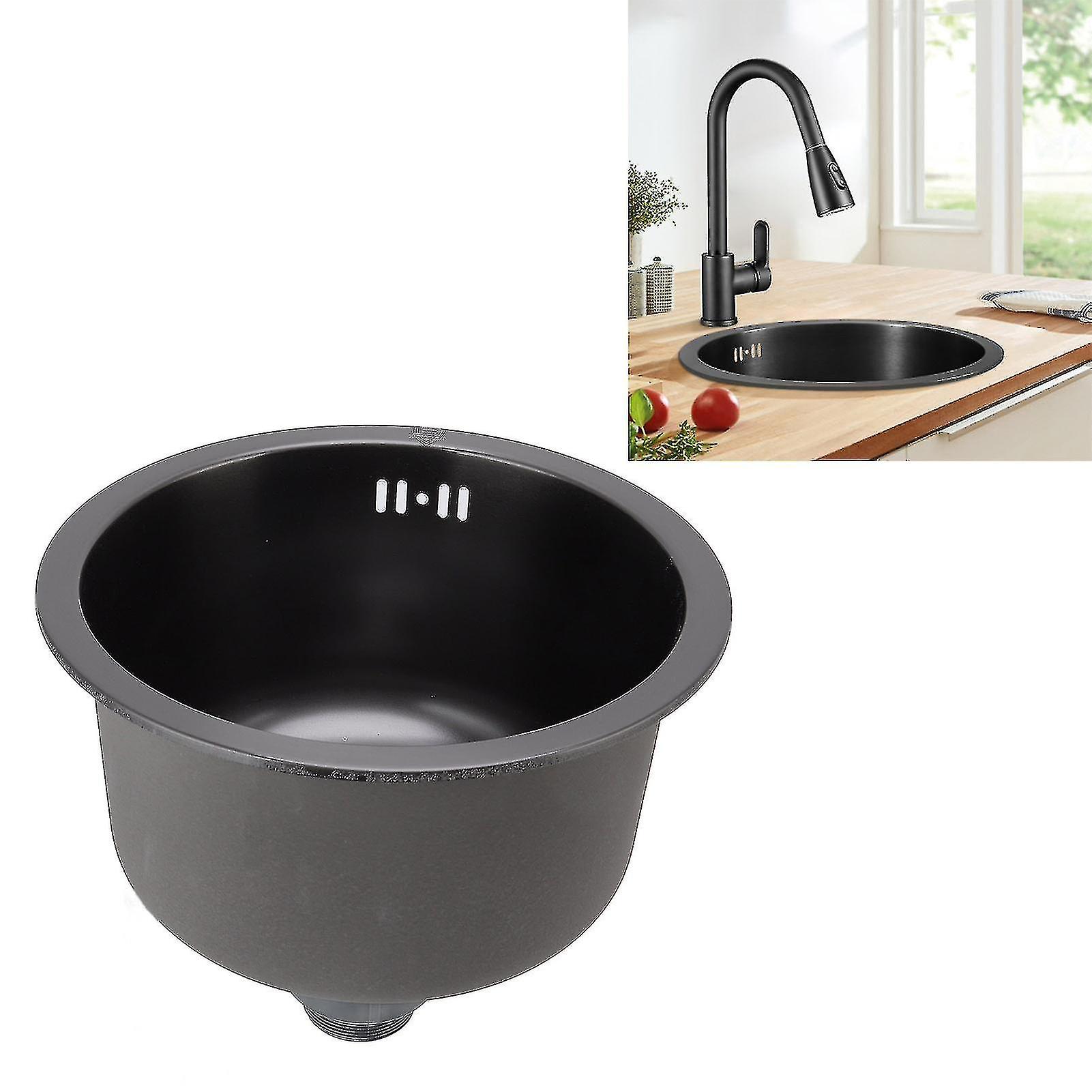 Stainless Steel Single Bowl Mini Round Kitchen Sink with Drain ...
