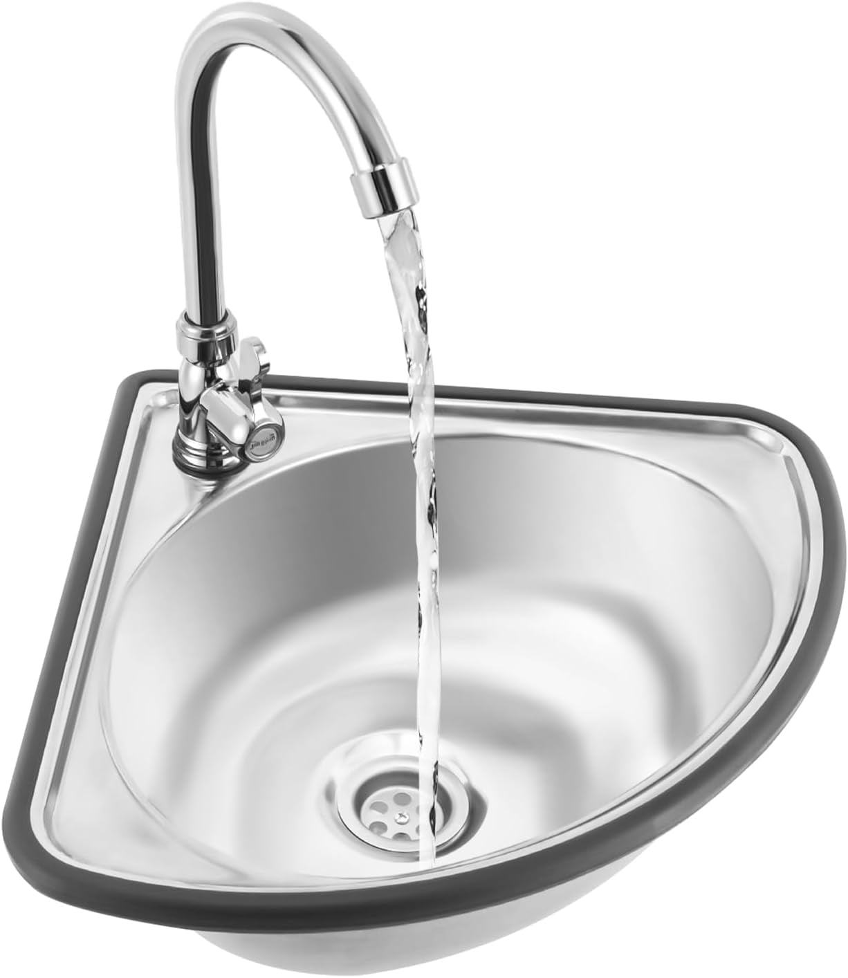 Stainless Steel Single Bowl Sink Wall-Mounted Triangle Wash Basin ...