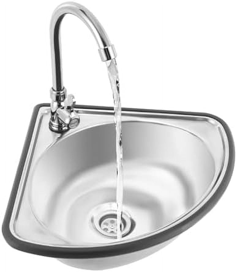 Stainless Steel Single Bowl Sink Wall-Mounted Triangle Wash Basin ...