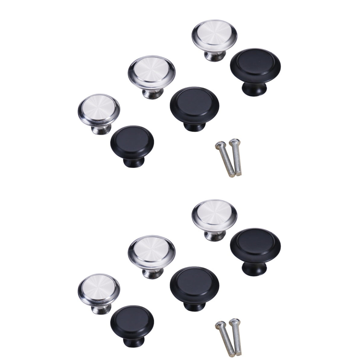 Stainless Steel Single Hole Mushroom Handle Black Cabinet Handles Round ...