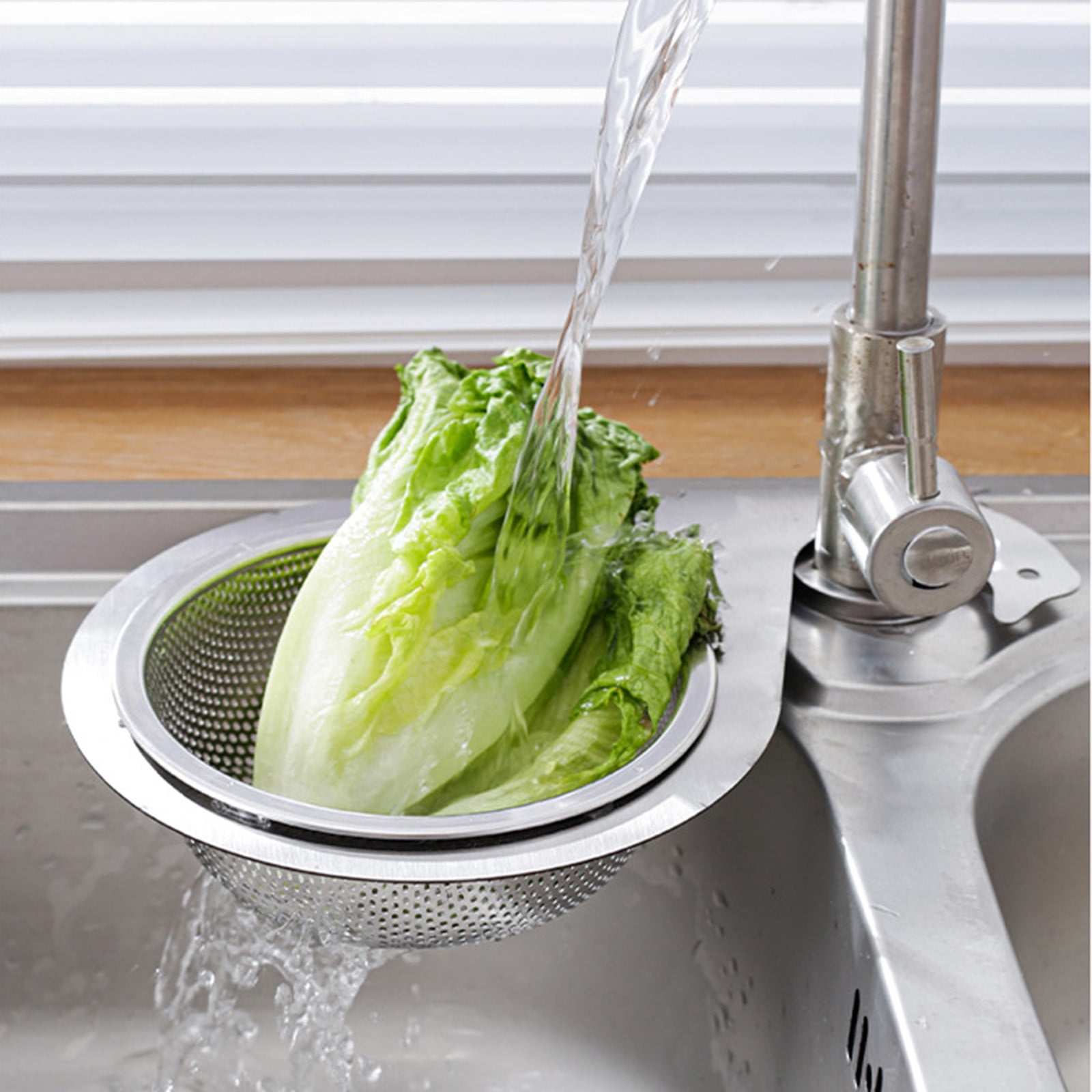 Stainless Steel Sink Basket, Hanging Drain Rack with Hooks, 24 x 5cm ...