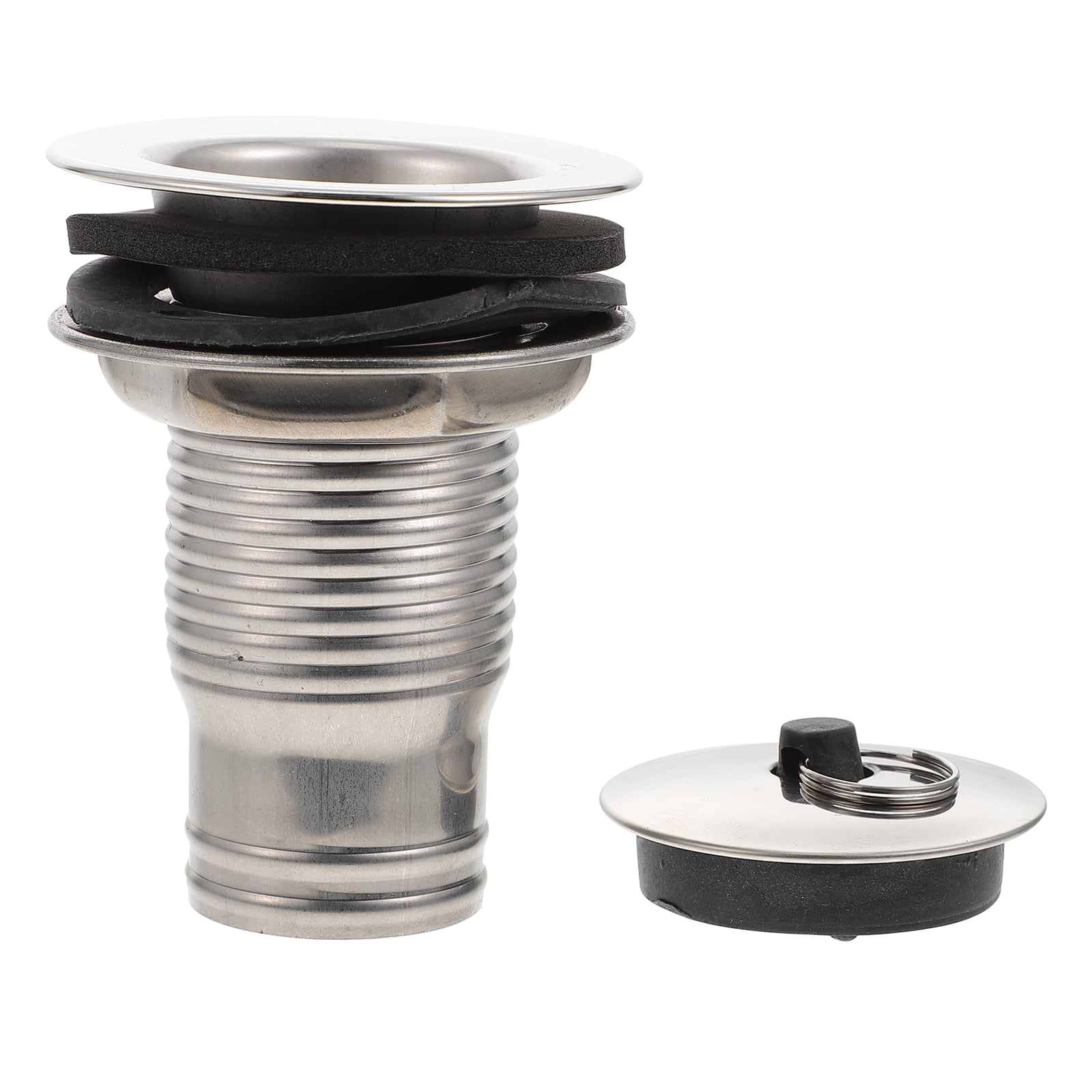 SEWOART Bathroom Sink Drain Stopper Silver Stainless Steel 1Pcs 3.1x2 ...