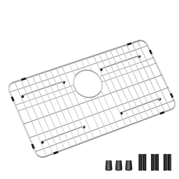Stainless Steel Sink Grid Protector 26" x 14" Rear Drain For Single ...