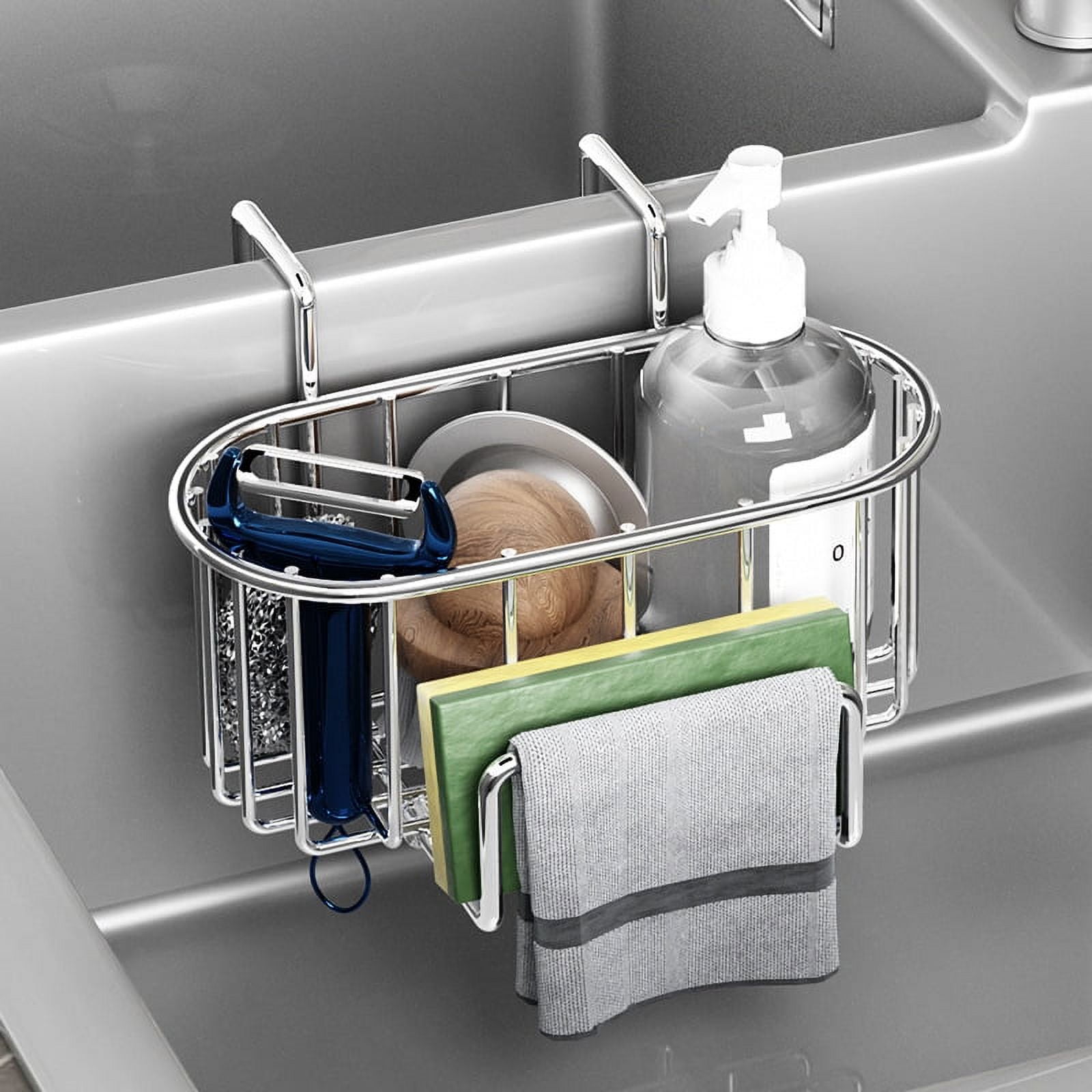 Stainless Steel Sink Hanging Basket Drainer Rack Dish Sink Drainer ...