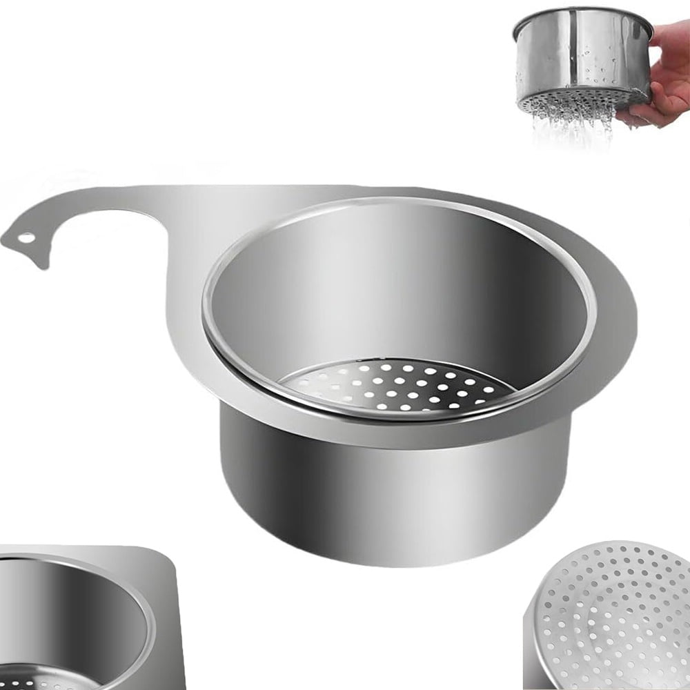 Stainless Steel Sink Strainer Basket Upgraded Hanging Colander for Food ...
