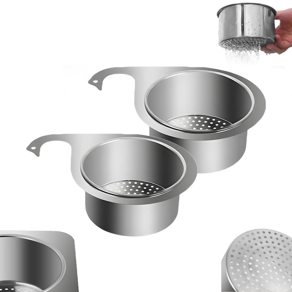 Stainless Steel Sink Strainer Basket Upgraded Hanging Colander for Food ...