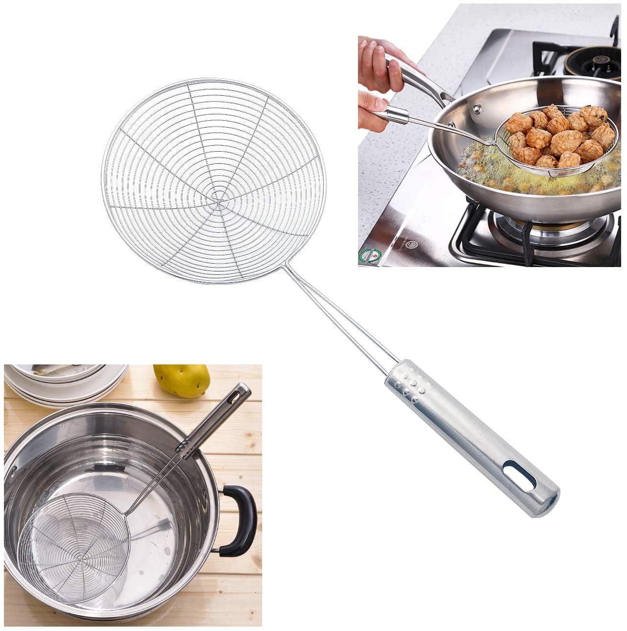Stainless Steel Skimmer Strainer Wire Spider Strainer Skimmer Ladle ...
