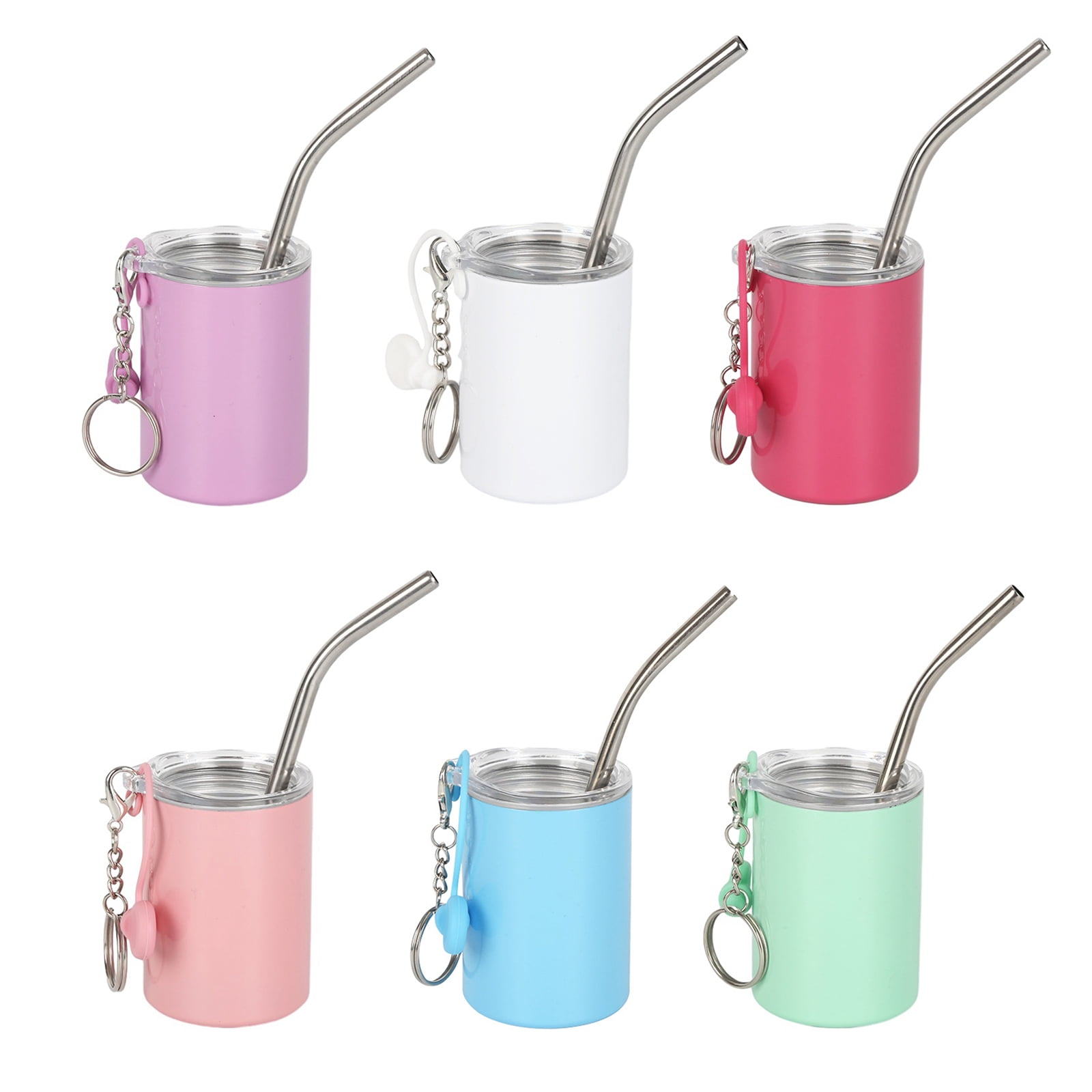 Stainless Steel Skinny Tumblers with Lid Straw Portable 3 oz Mini Shot ...
