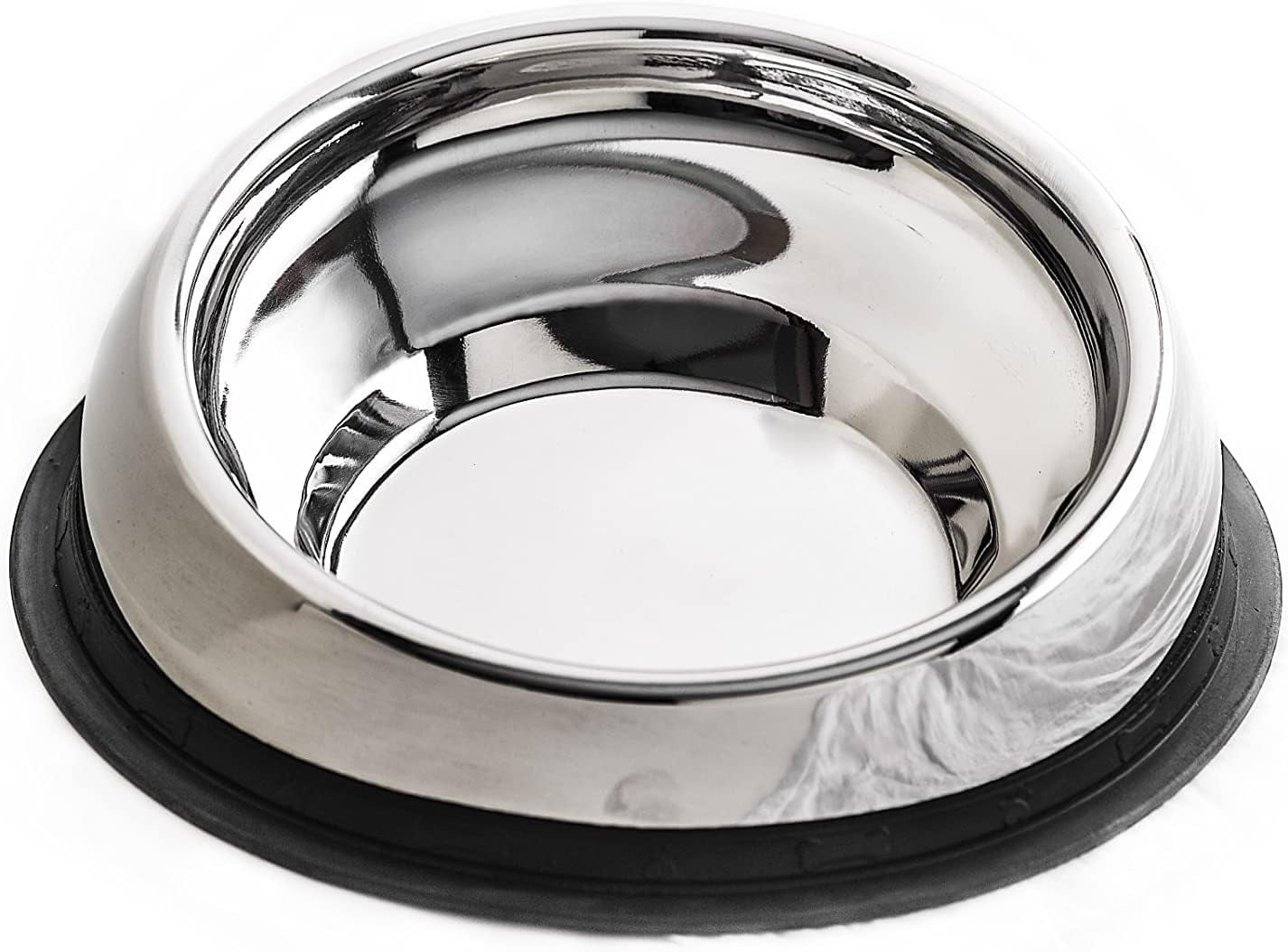 Stainless Steel Slanted Dog Bowl with Raised Ridge, Food-Grade Non-Slip ...
