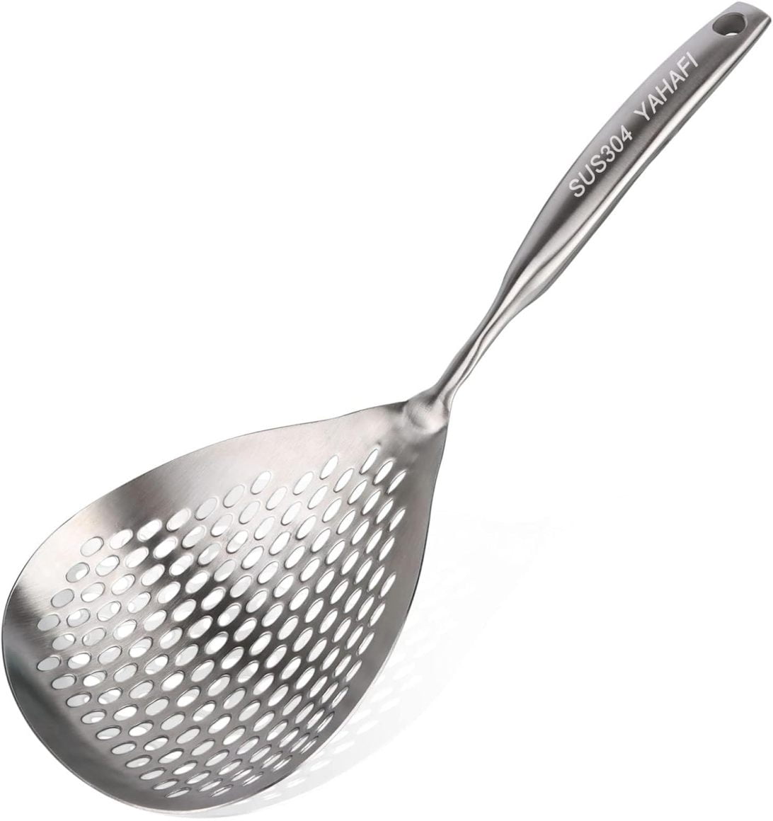 Stainless Steel Slotted Spoon with Long Handle - LJUP 15 Inch Large and ...